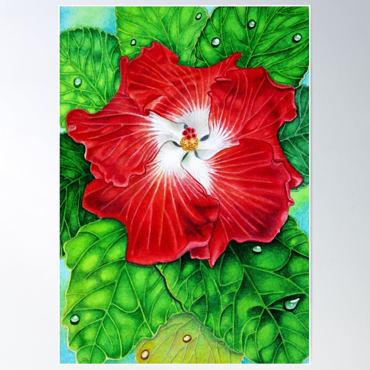 Hawaiian Hibiscus Poster Wall Art, Modern Wall Decor For Living Room ...