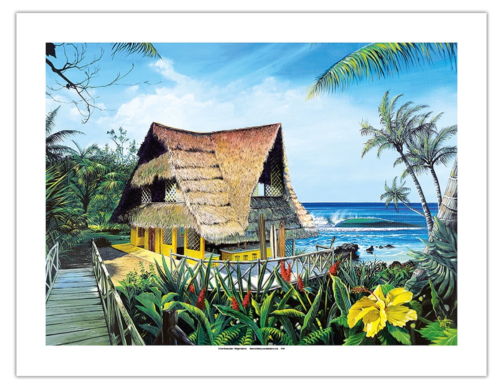 Hawaiian Hideaway - Hale Hawaii - From an Original Color Painting by ...