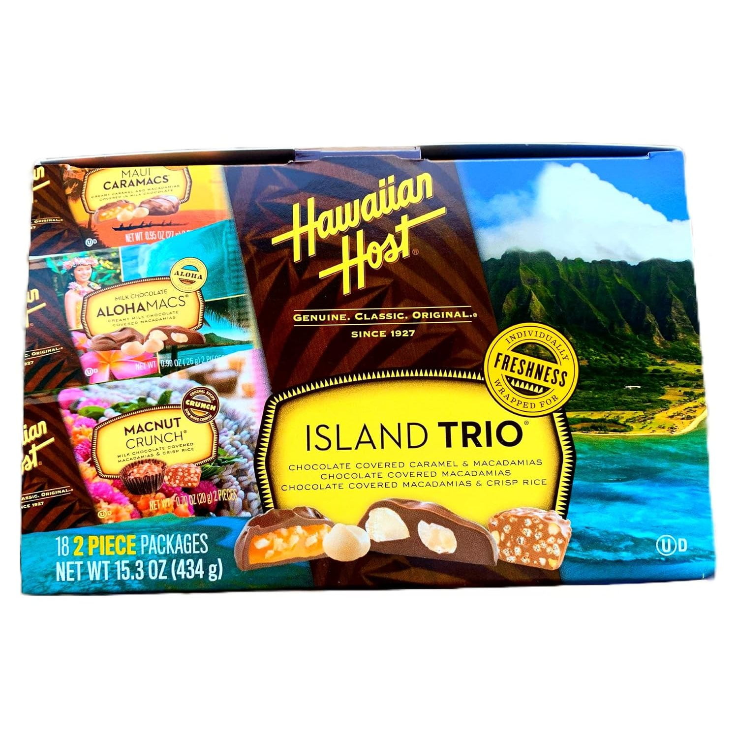 Hawaiian Host Island Trio Gift Pack 18 Count Chocolate and Macadamia ...