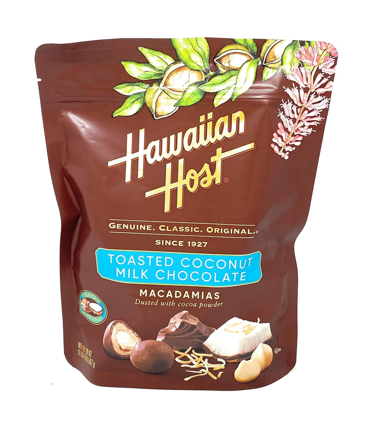 Hawaiian Host Toasted Coconut Milk Chocolate Macadamias Dusted with ...