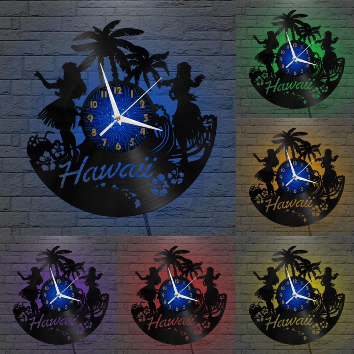 Hawaiian Hula 12 Inch Vinyl Record Wall Clock - Silent, Creative, and ...