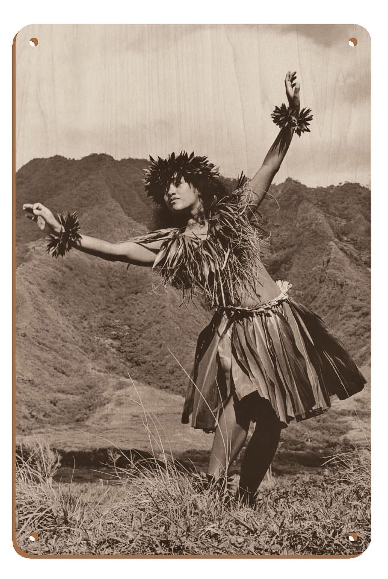 Hawaiian Hula - Dance To Aina (The Land) III - Vintage Sepia Toned ...