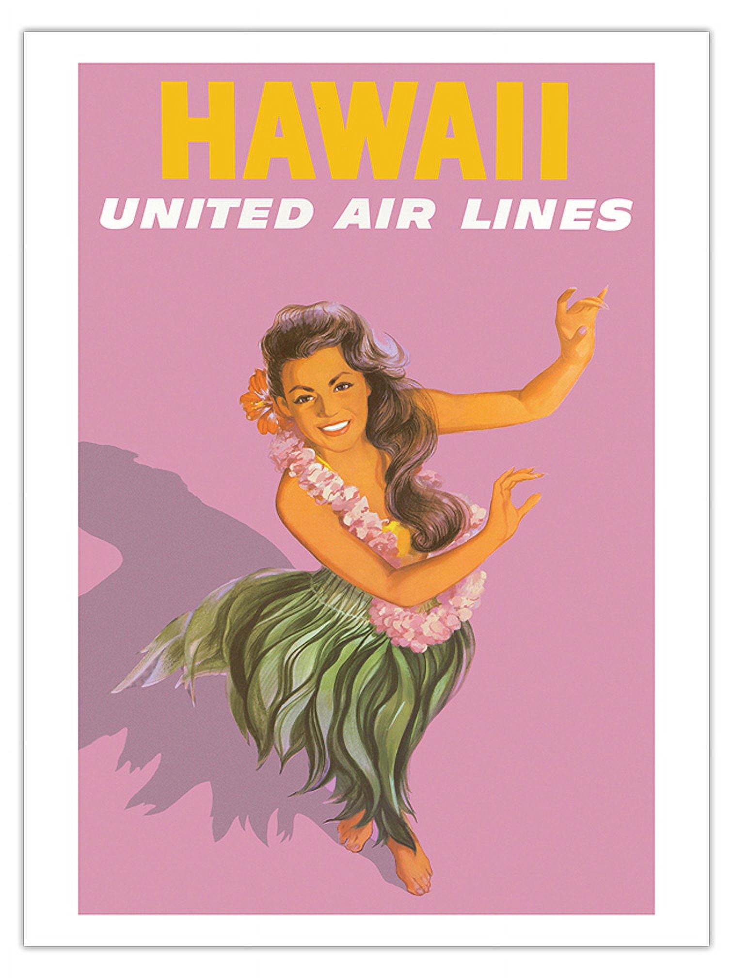 Hawaiian Hula Dancer - United Air Lines - Vintage Hawaiian Travel ...