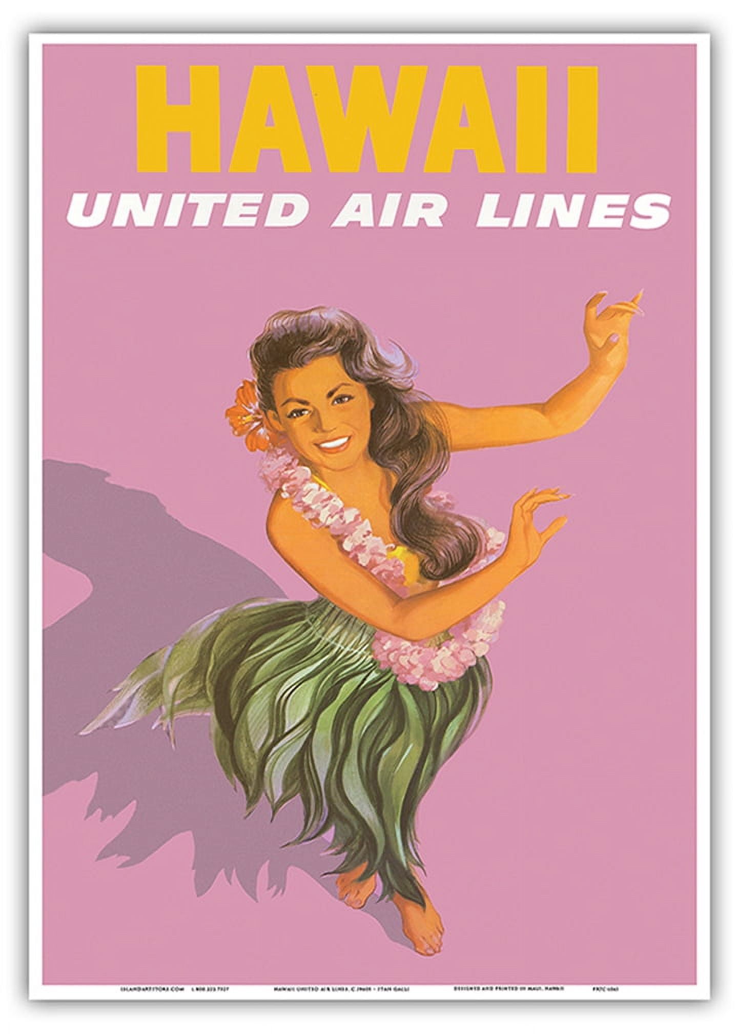 Hawaiian Hula Dancer - United Air Lines - Vintage Hawaiian Travel ...