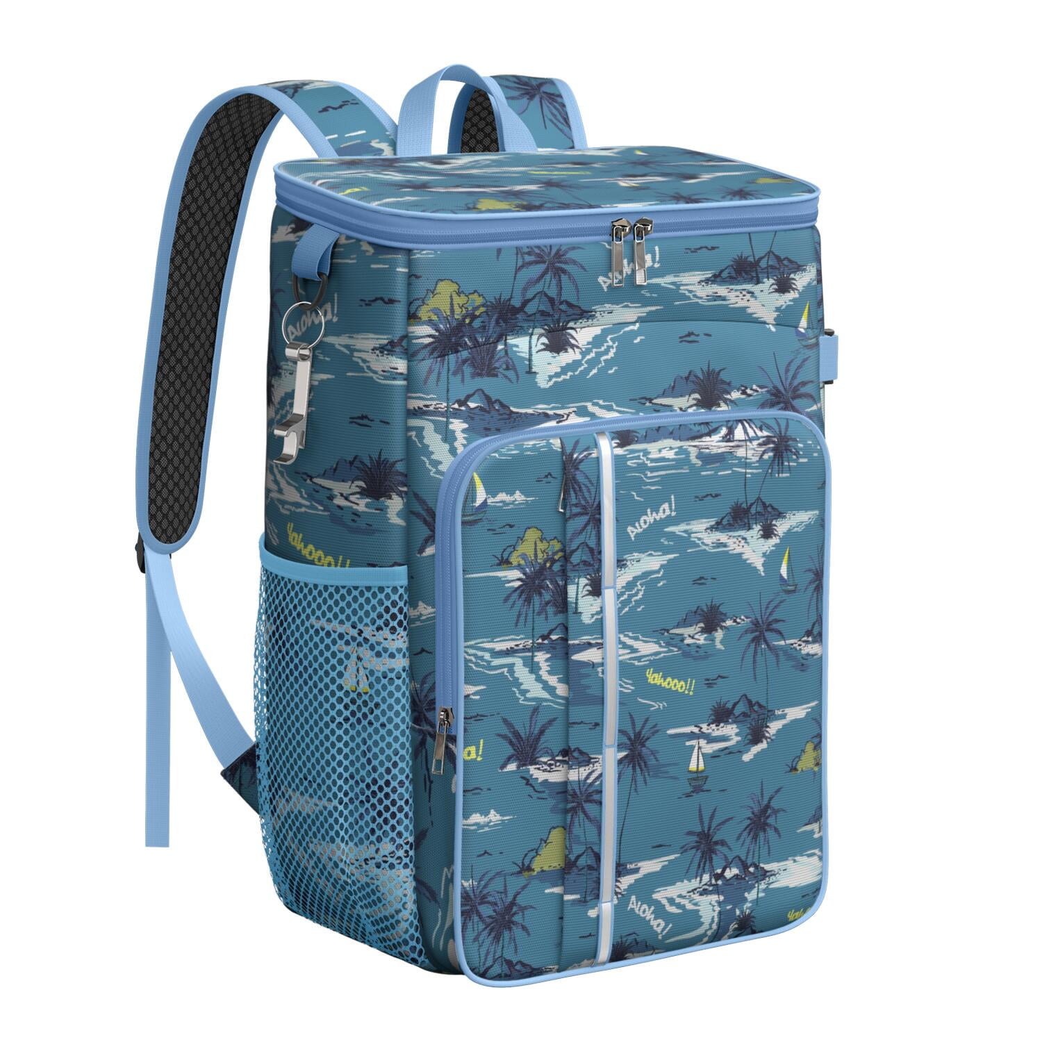Hawaiian Island Classic Backpack Cooler, Leakproof Insulated Tropical ...