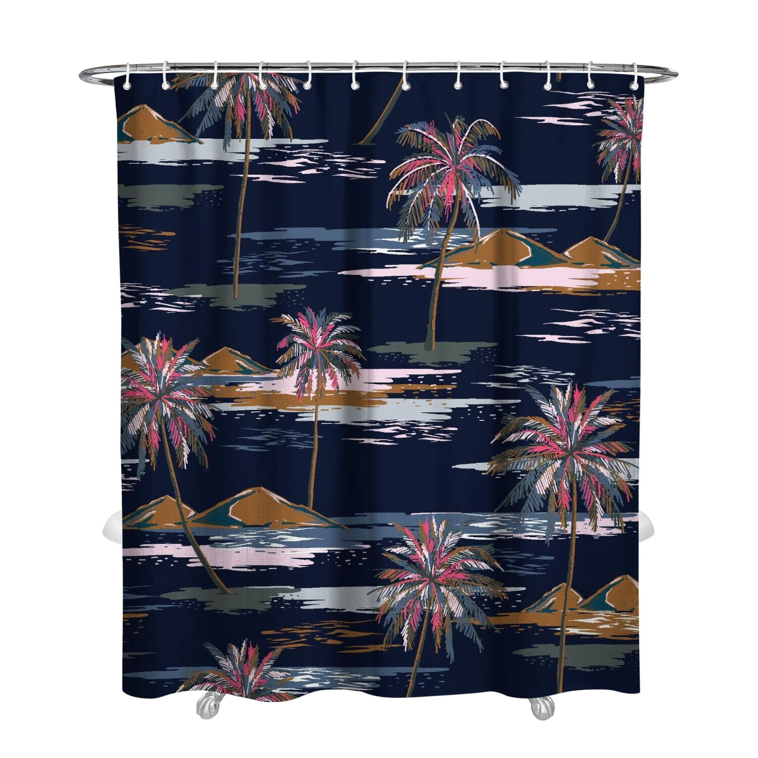 Hawaiian Island Classic Shower Curtain - 72" x 84" Fade-Resistant ...