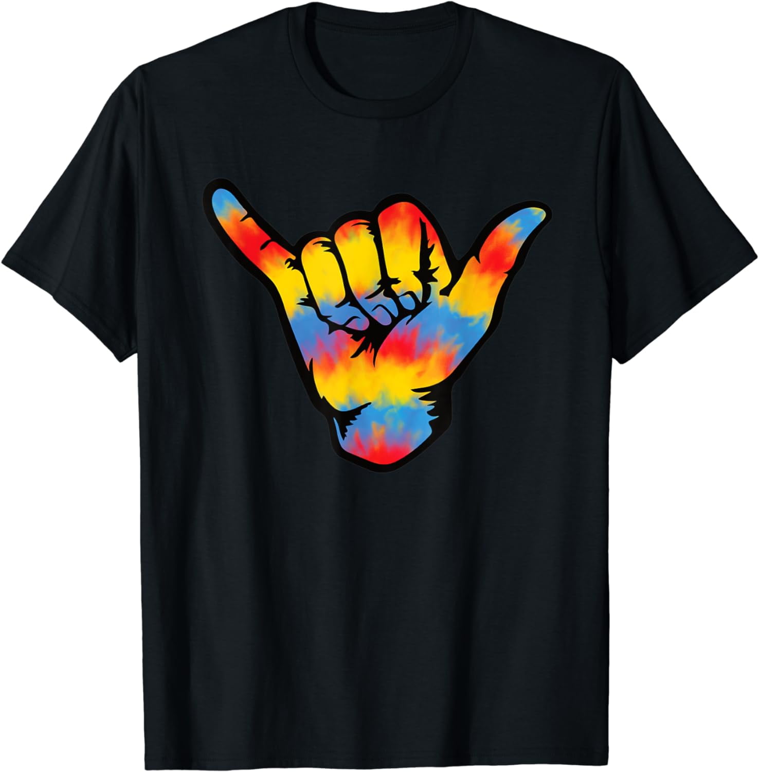 Hawaiian Island Shaka Tie Dye Hawaii Hand Sign Hippie Surfer Cotton T ...