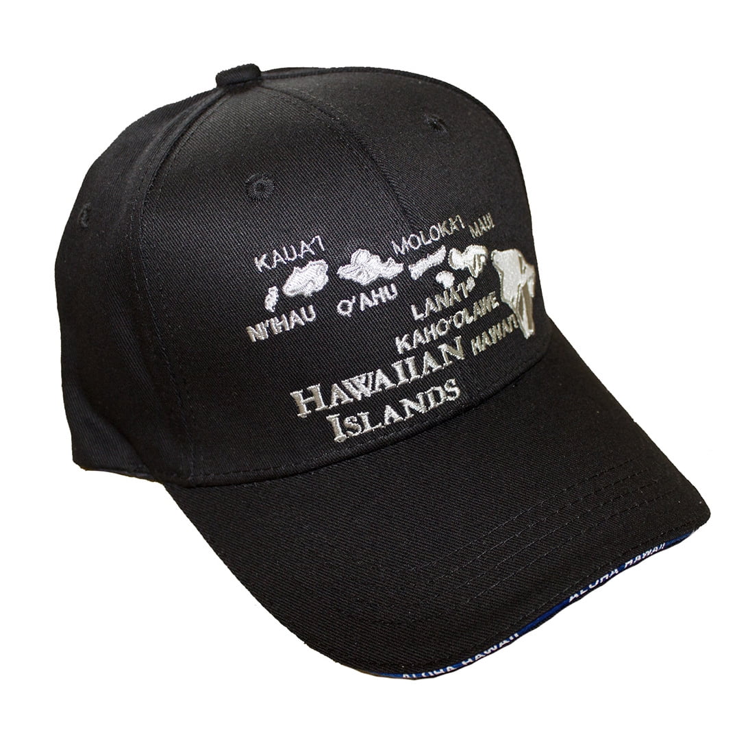 Hawaiian Islands Cap Hats, Black - Walmart.com