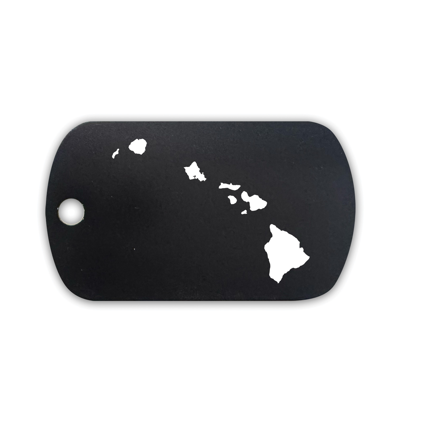Hawaiian Islands GI Dog Tag Aluminum Keychain hawaii hawai'i - Black ...