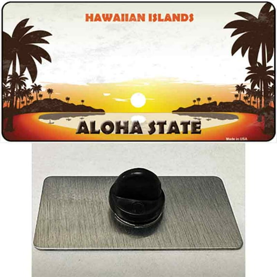Hawaiian Islands Hawaii Blank State Novelty Metal Hat Pin 1.5" x 0.75 ...