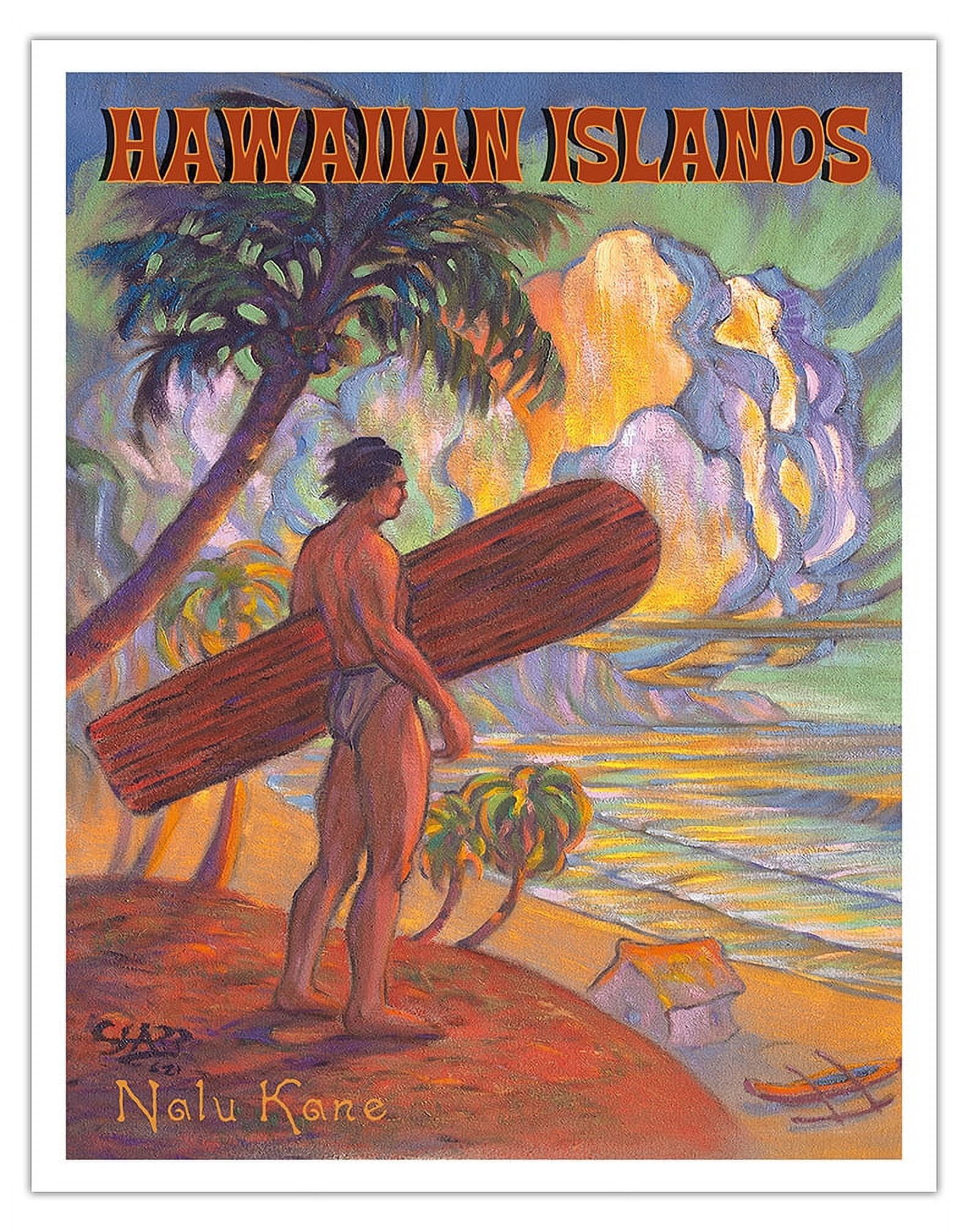 Hawaiian Islands - Nalu Kane - Vintage Hawaiian Travel Poster by Rick ...