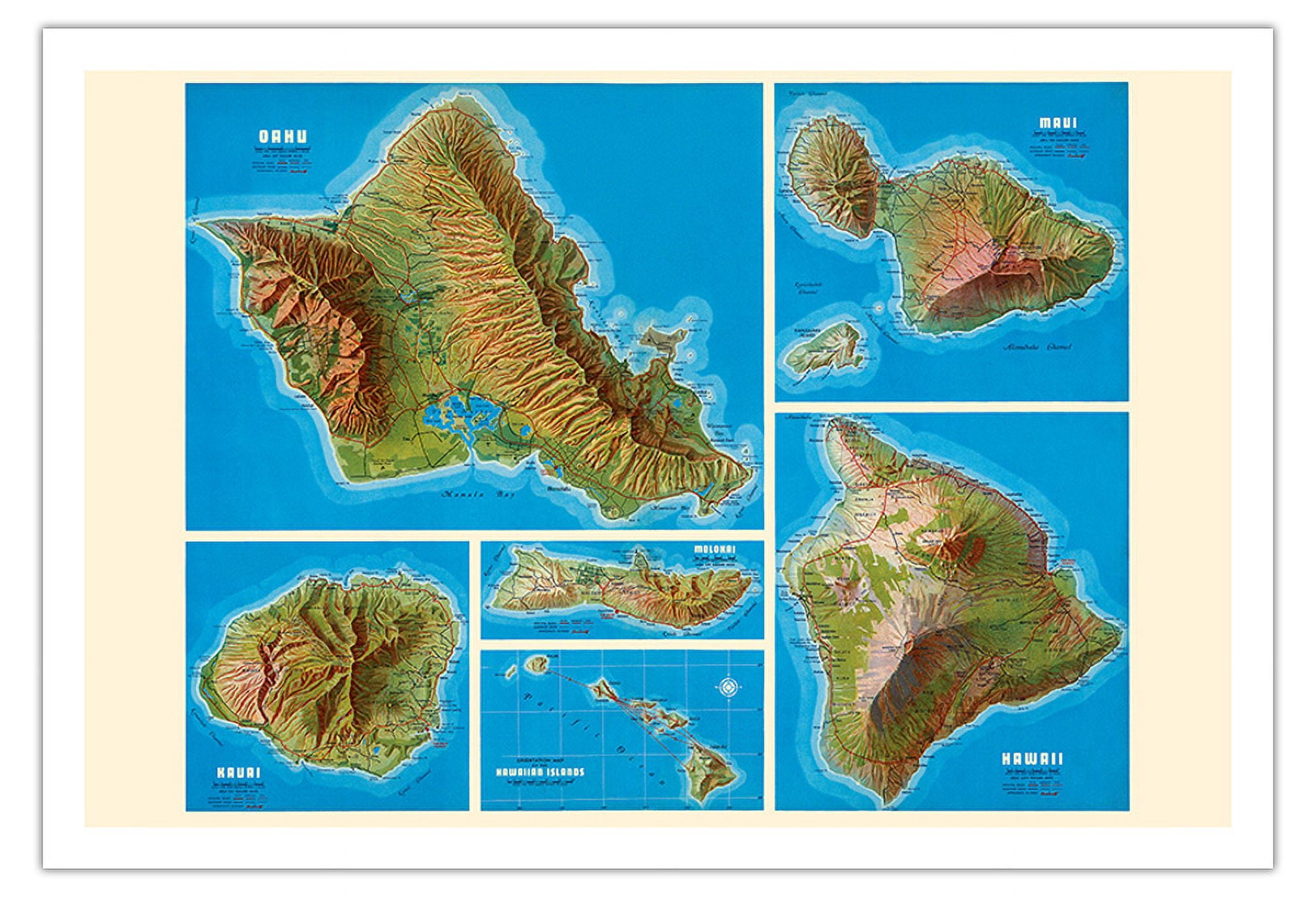 Hawaiian Islands - Oahu Kauai Maui Molokai Hawaii - Shell Oil Company ...