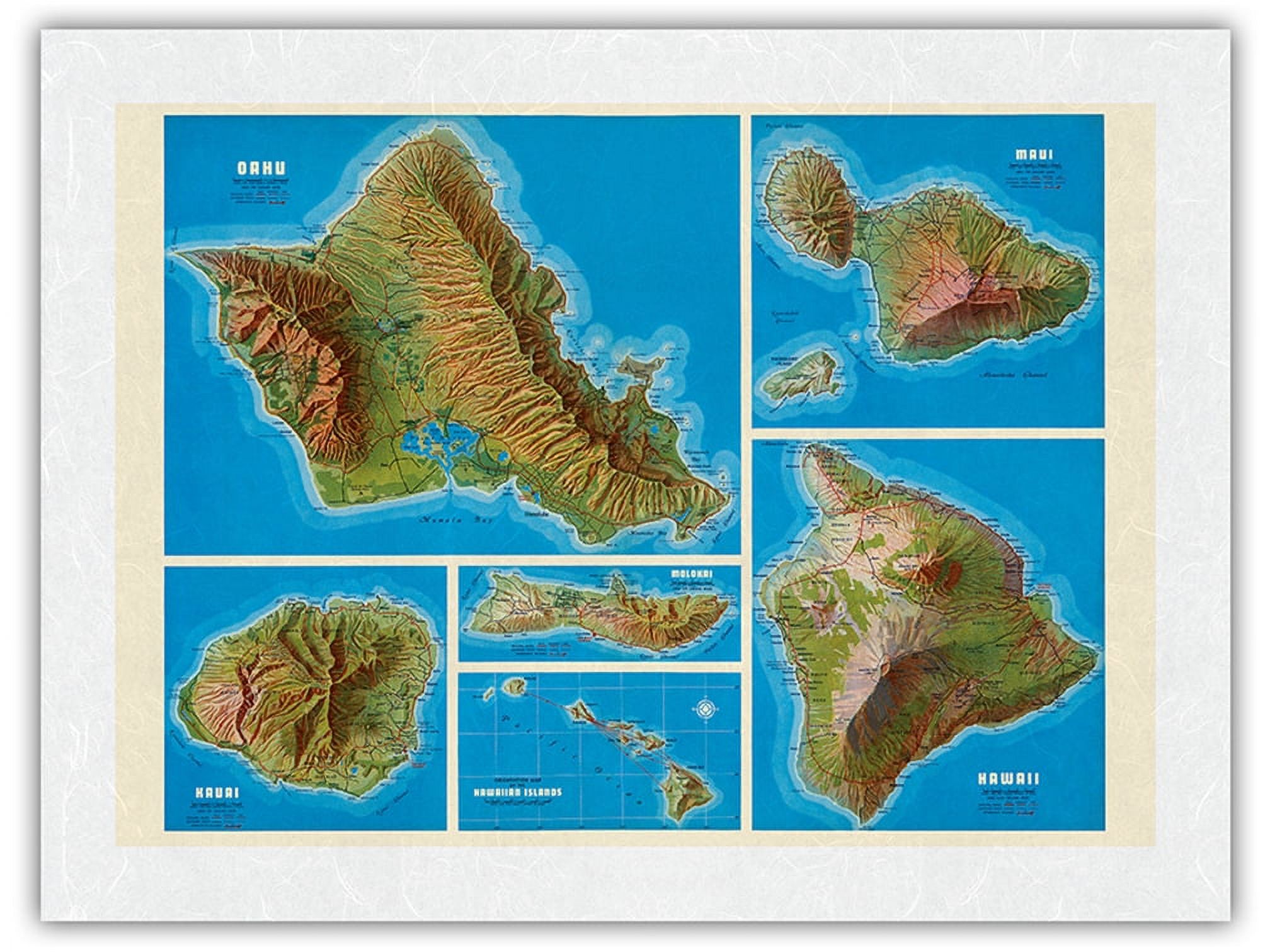 Hawaiian Islands - Oahu Kauai Maui Molokai Hawaii - Shell Oil Company ...