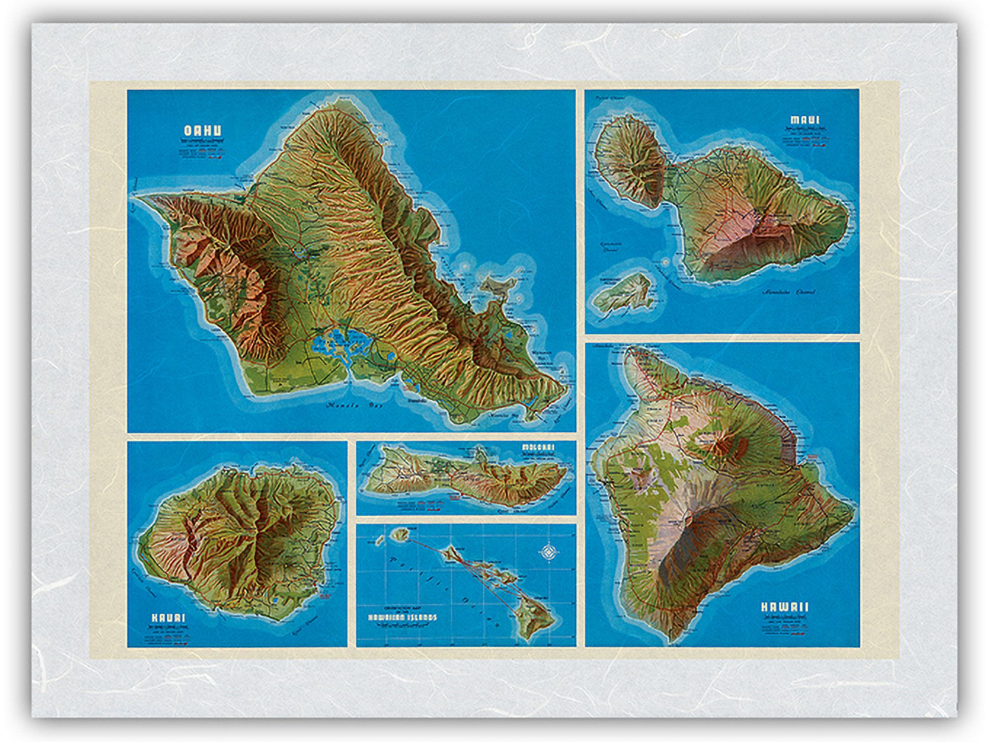 Hawaiian Islands - Oahu Kauai Maui Molokai Hawaii - Shell Oil Company ...