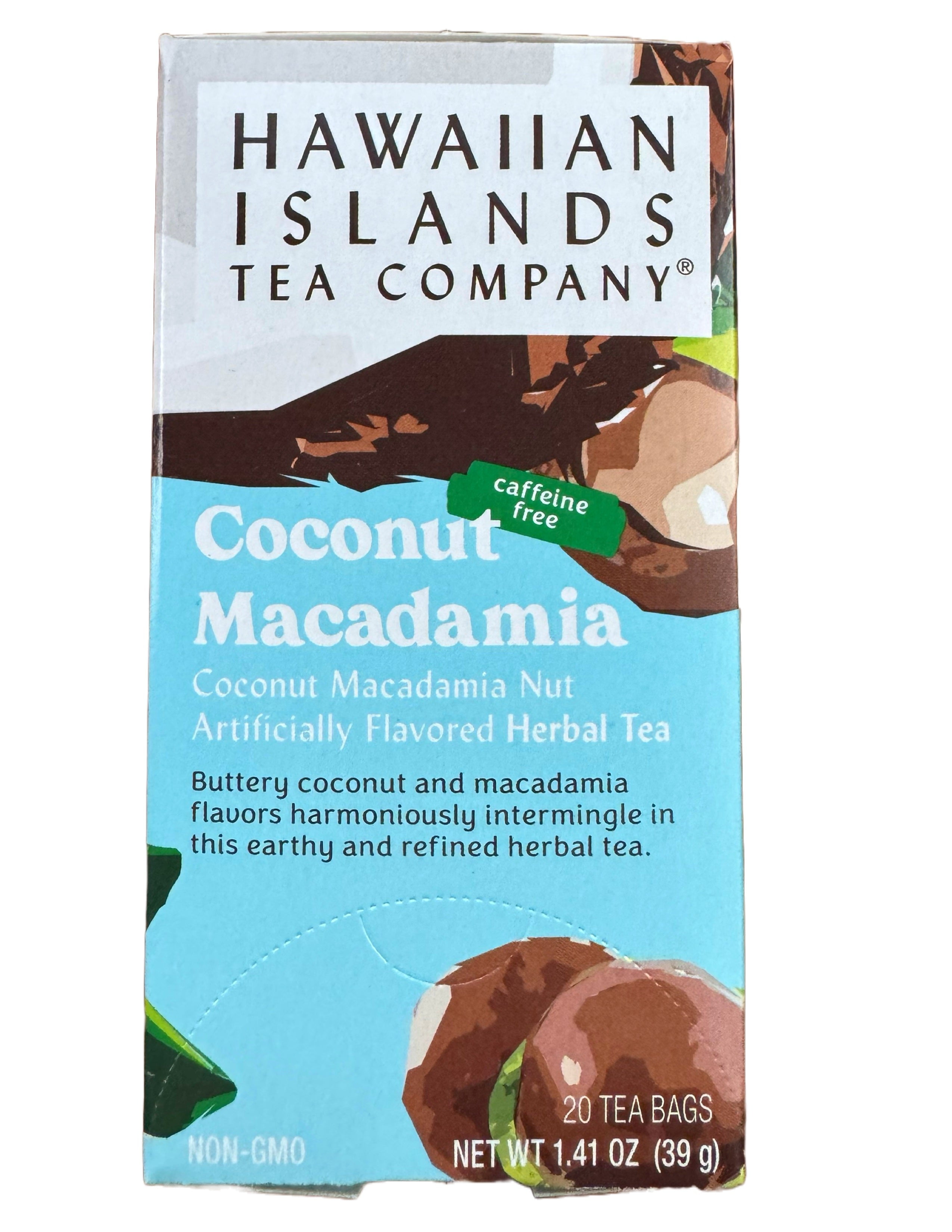 Hawaiian Islands Tea Company Tropical Tea, Coconut Macadamia, 20 Tea ...