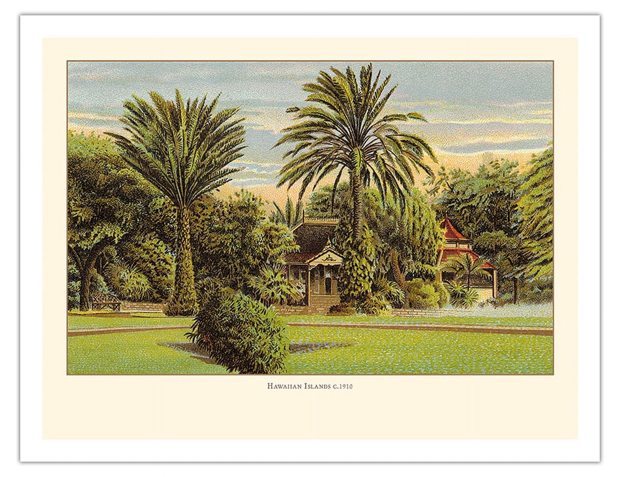 Hawaiian Islands - Tropical Garden - Vintage Hawaiian Color Postcard c ...