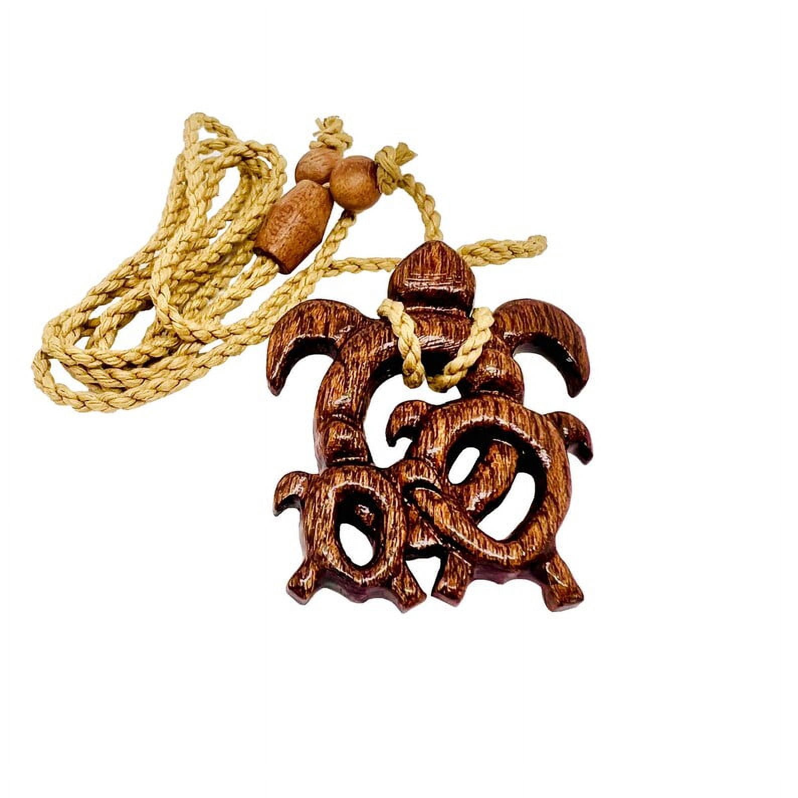 Hawaiian Jewelry Handmade Honu Sea Turtle Koa Wood Hand Carved Necklace ...
