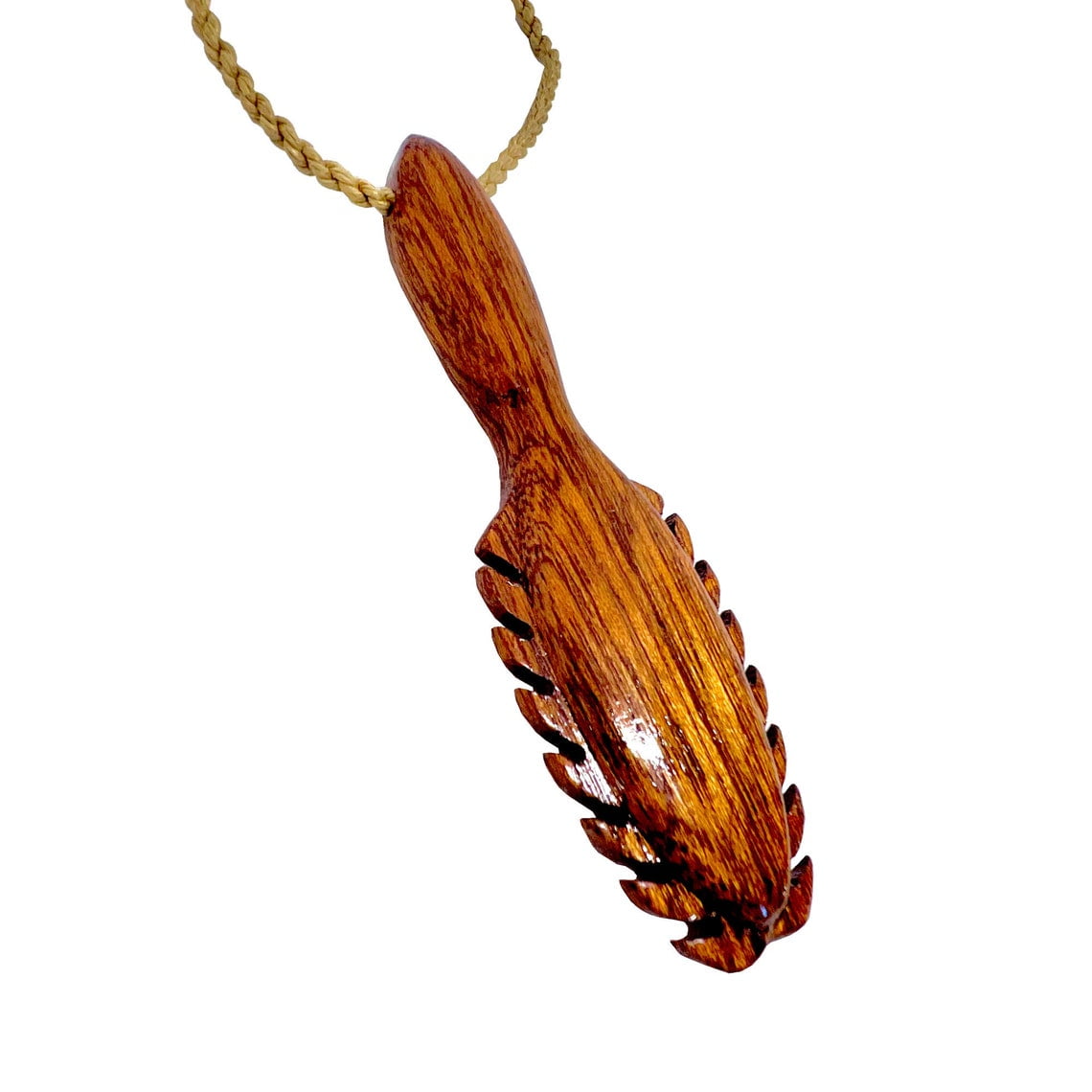 Hawaiian Jewelry Koa Wood Hand Carved Warrior War Club Weapon Pendant ...
