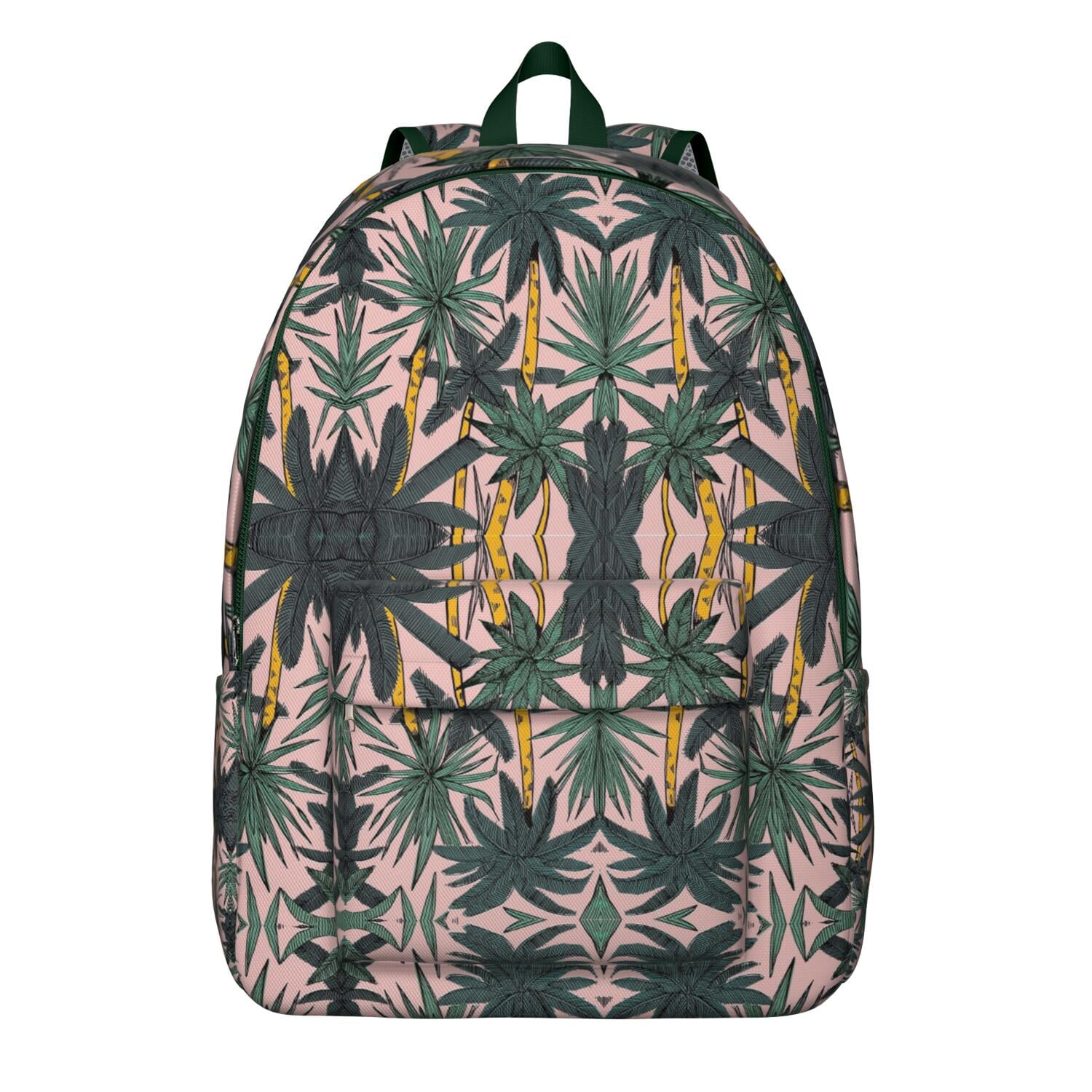 Hawaiian Jungle Leaves Backpack, Tropical Floral School Bag with Exotic ...