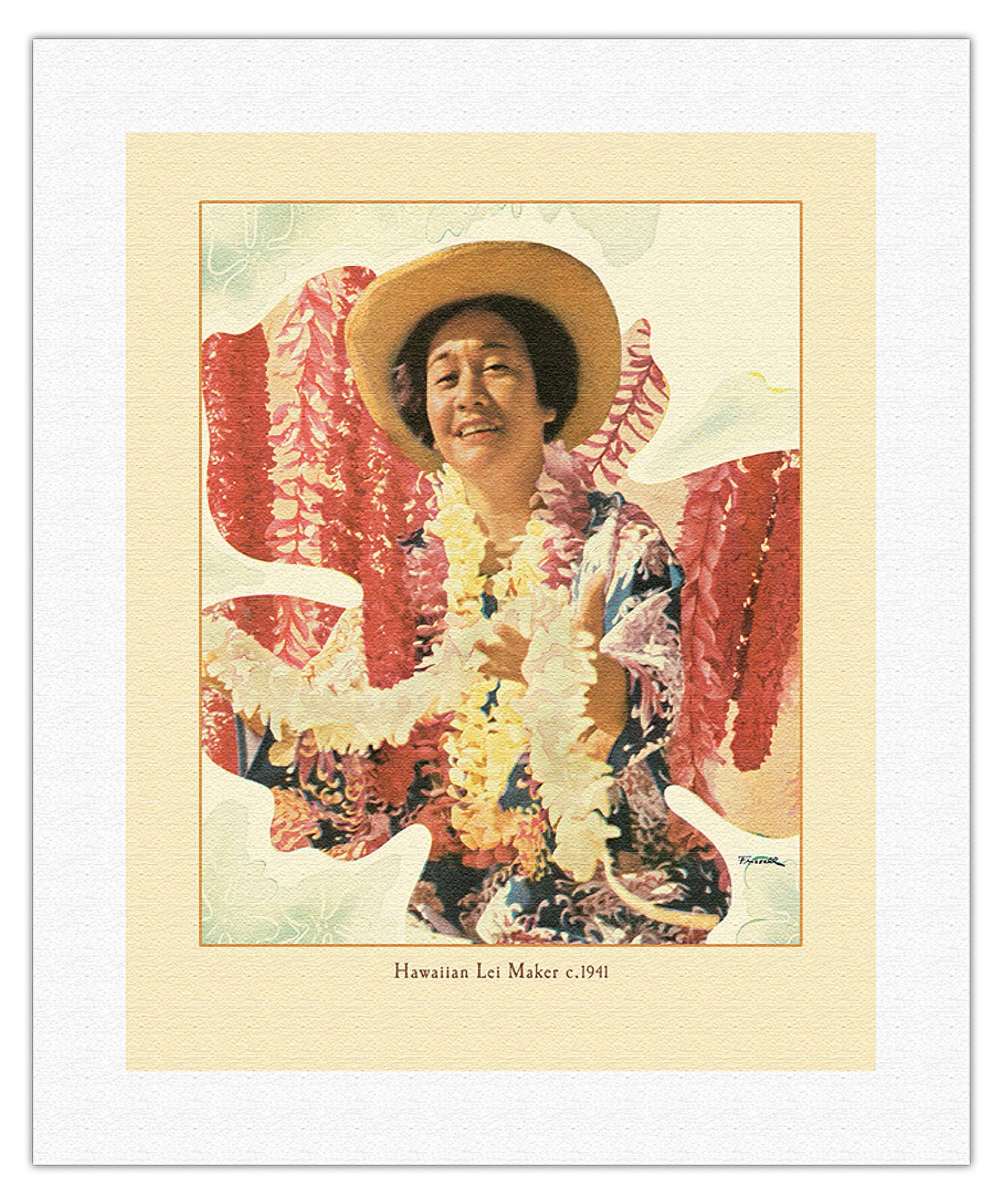 Hawaiian Lei Maker - Vintage Travel Poster by Toni Frissel c.1941 ...
