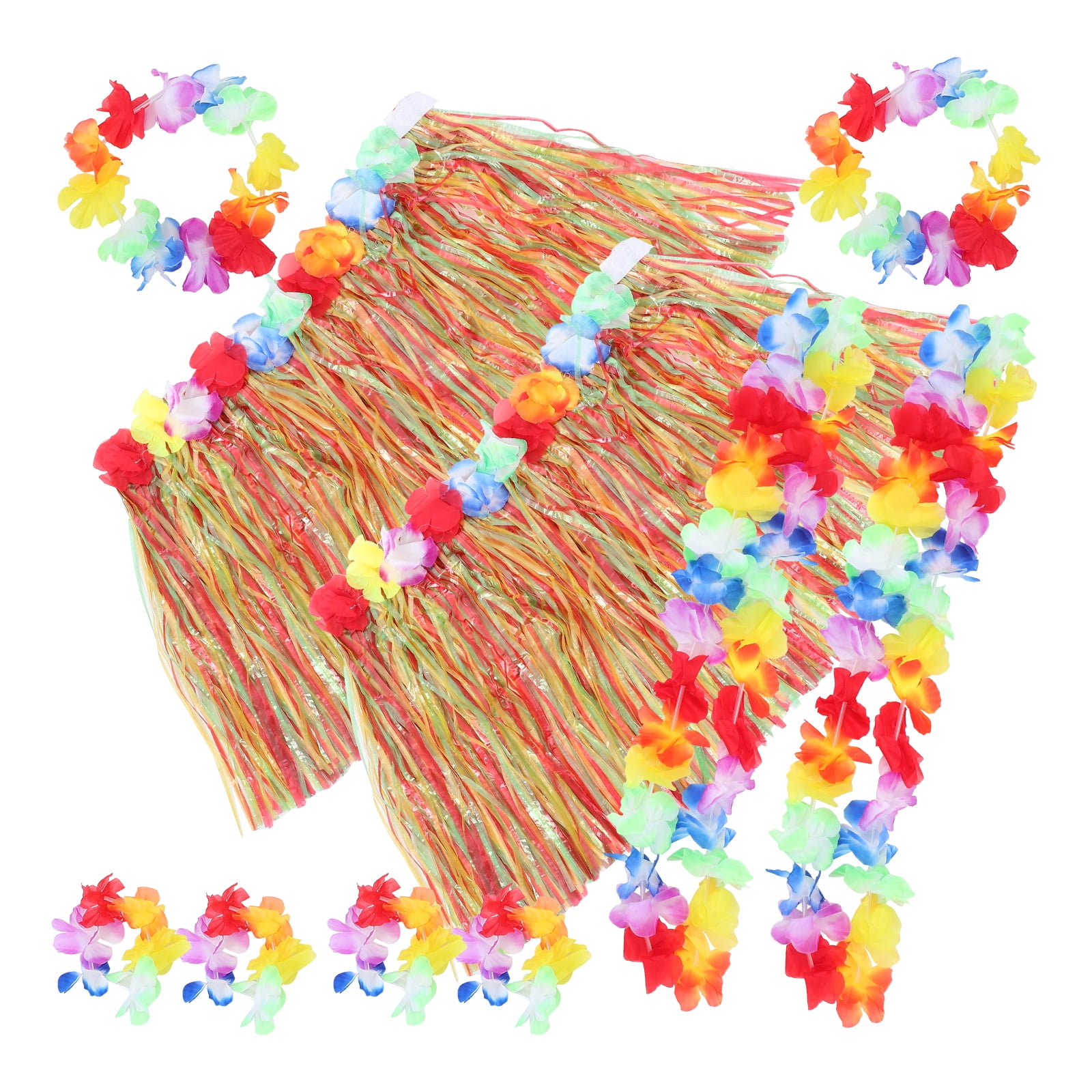 LITINKIMI Hawaiian Leis Skirt Set Cloth Material Party Decoration For ...