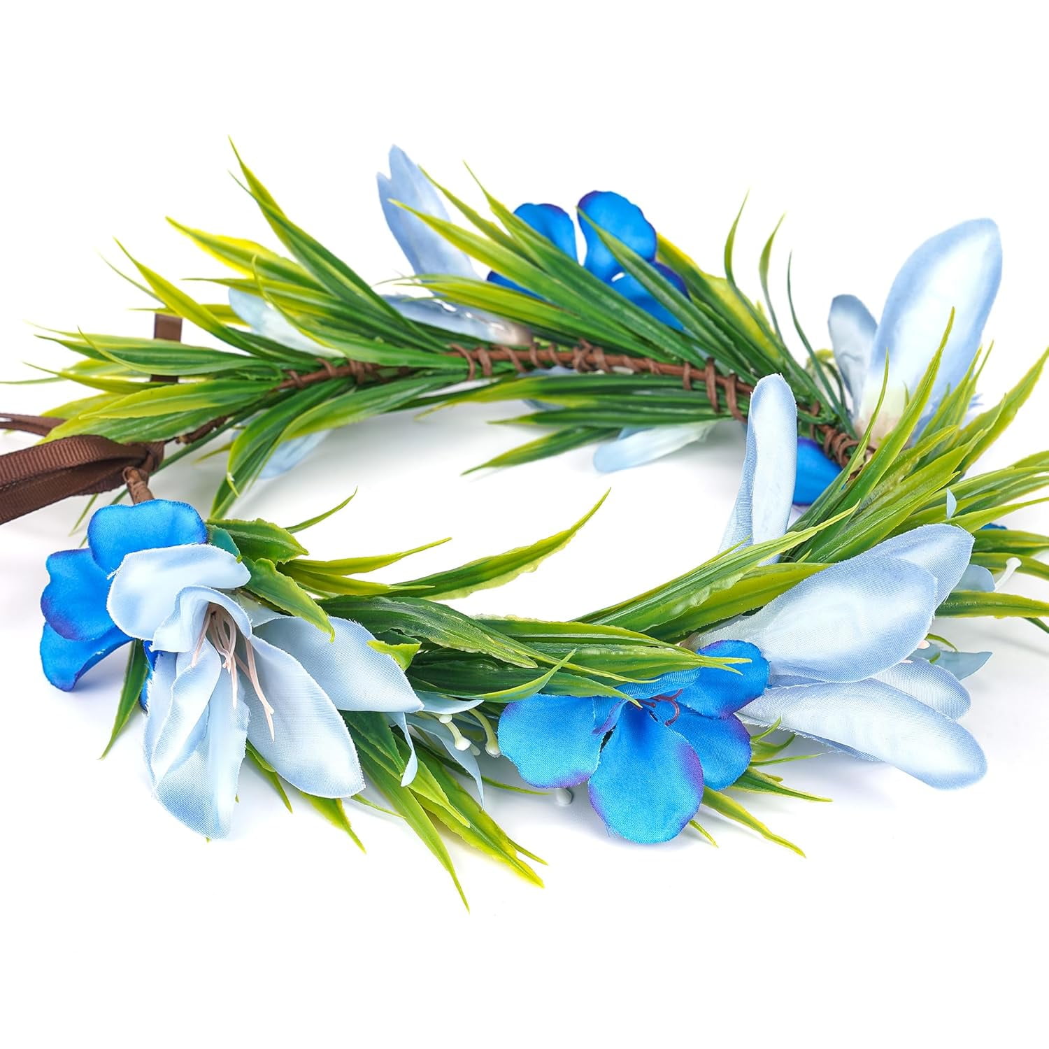 Hawaiian Leis Flower Crown - Blue Hawaii Floral Headband Artificial ...