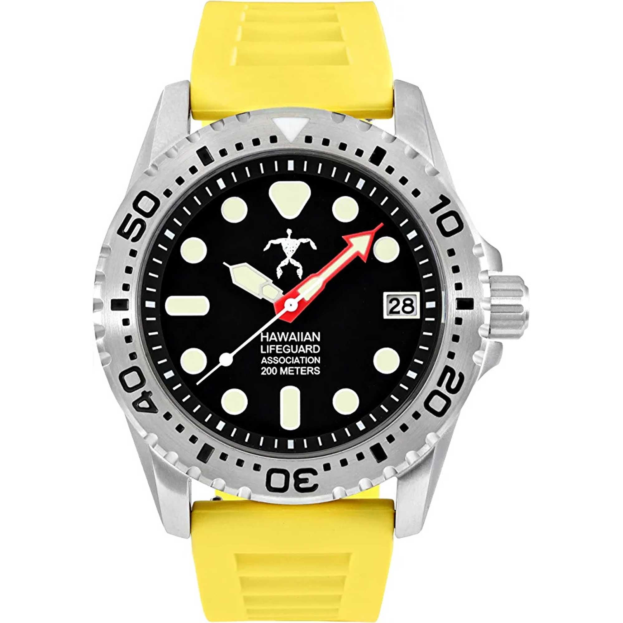 Hawaiian Lifeguard Association HLA 5403 Men's Yellow Strap Watch ...