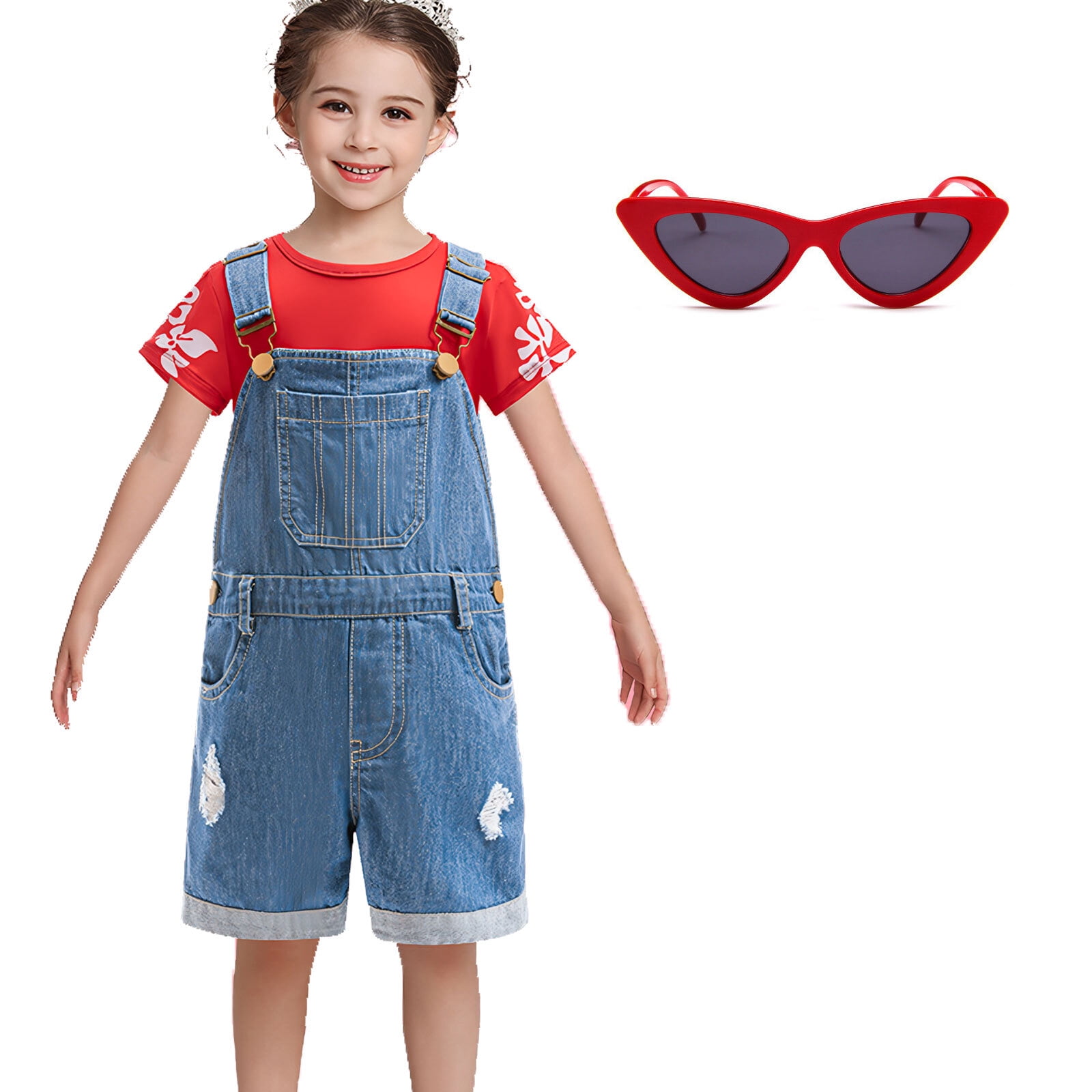 Hawaiian Little Girls Fancy-Dress Costume with Sunglasses Movies ...