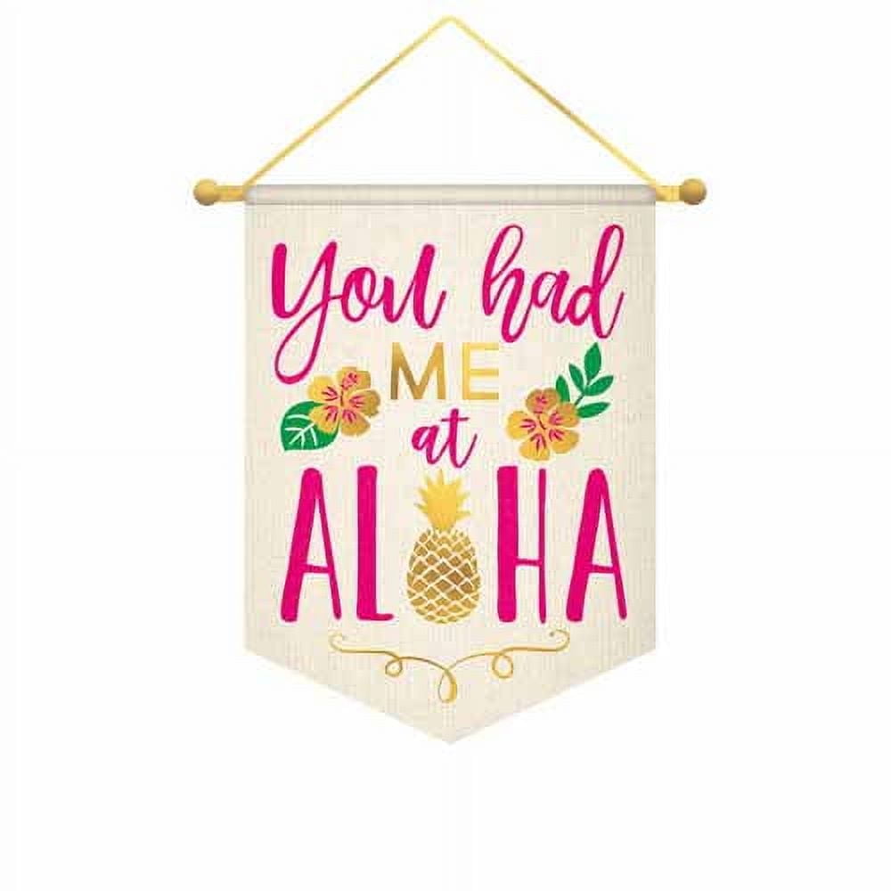 Hawaiian Luau 'Aloha' Deluxe Hanging Canvas Sign, 1 Count - Walmart.com