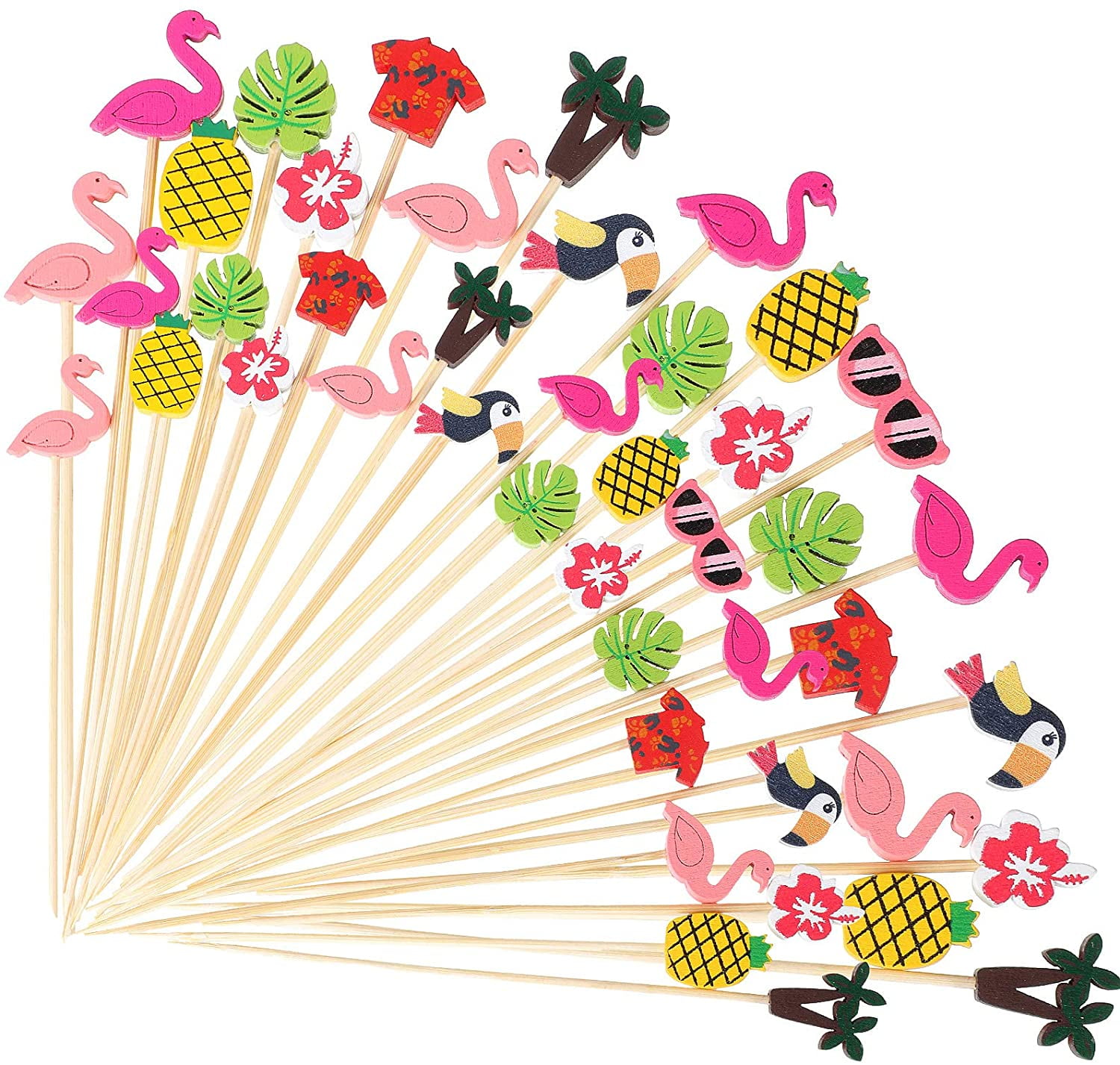 hawaiian luau assorted picks tropical cocktail bamboo toothpicks ...