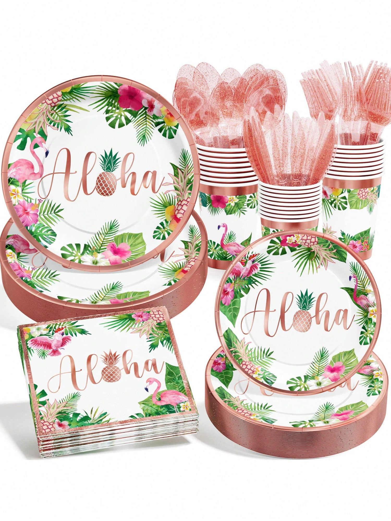 Hawaiian Luau Birthday Party Decoration Supplies,175 PCS Tropical ...