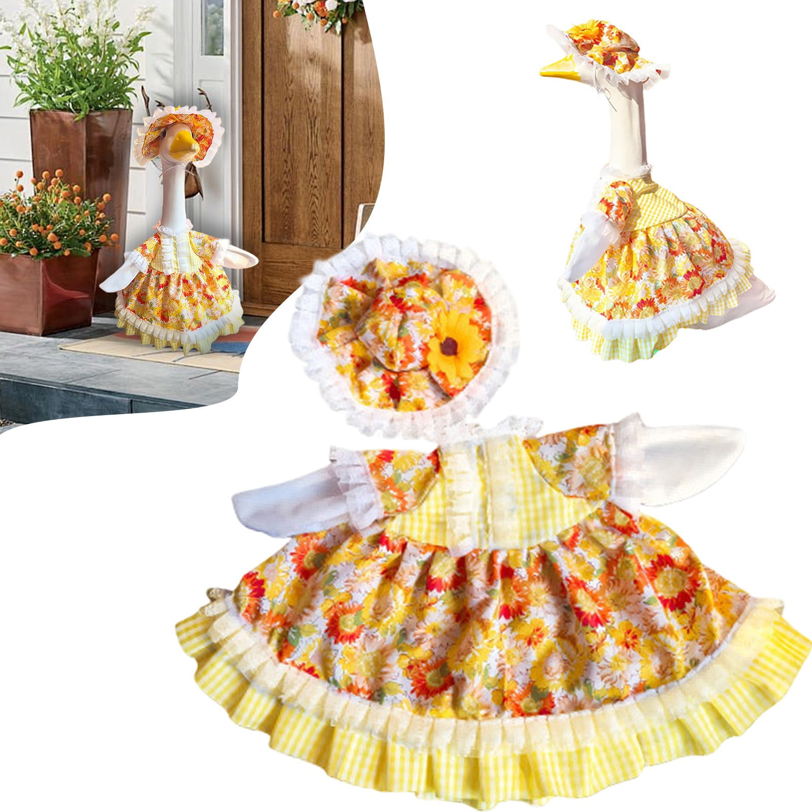 Hawaiian Luau Goose Outfit for 23" Lawn Goose, Yellow Summer Bikini ...