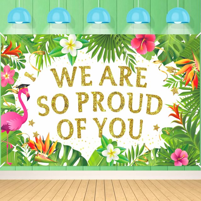 Hawaiian Luau Graduation Party Decorations Banner We Are So Proud Of ...
