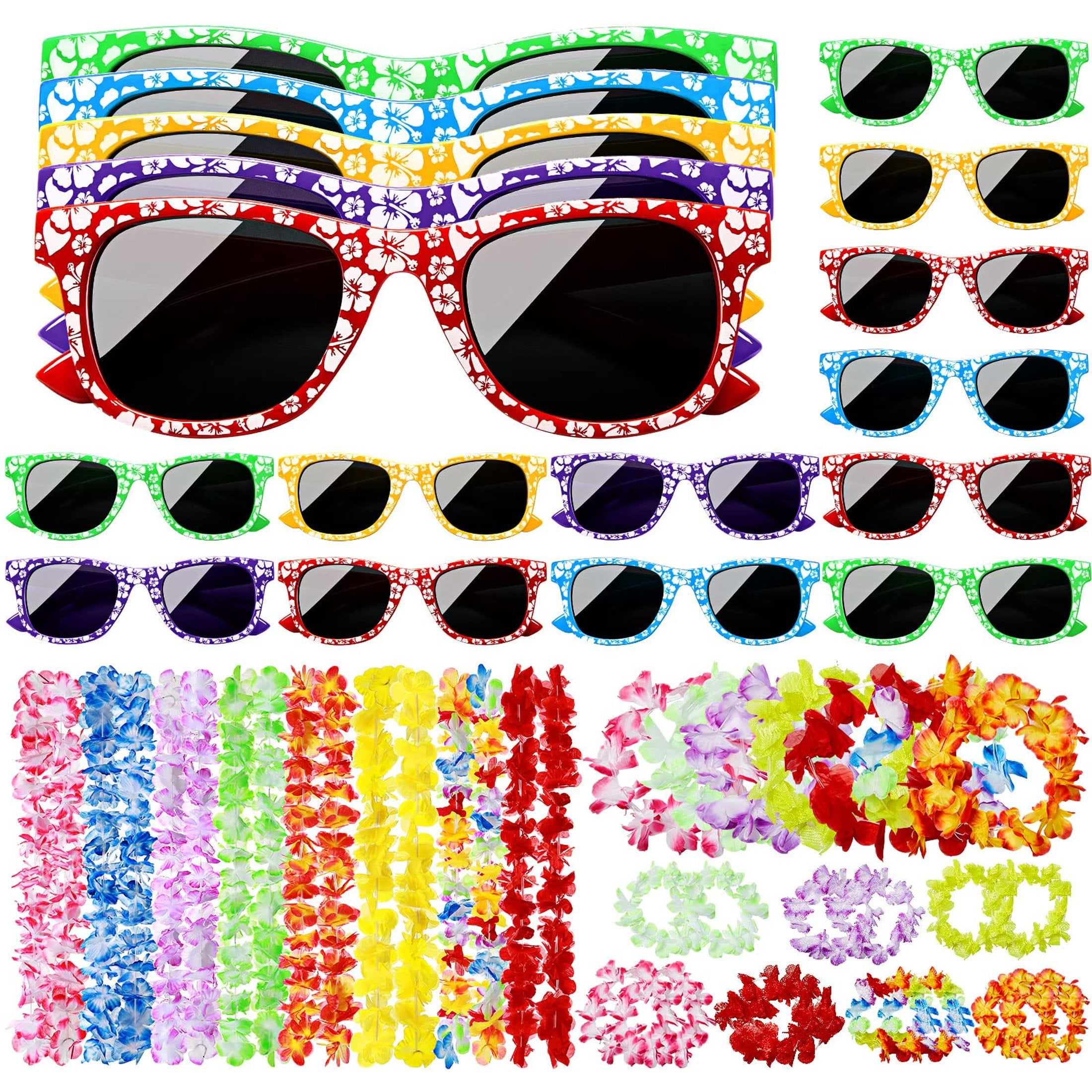 Hawaiian Luau Party Pack - 125 Pieces of Fun with Leis, Glasses ...