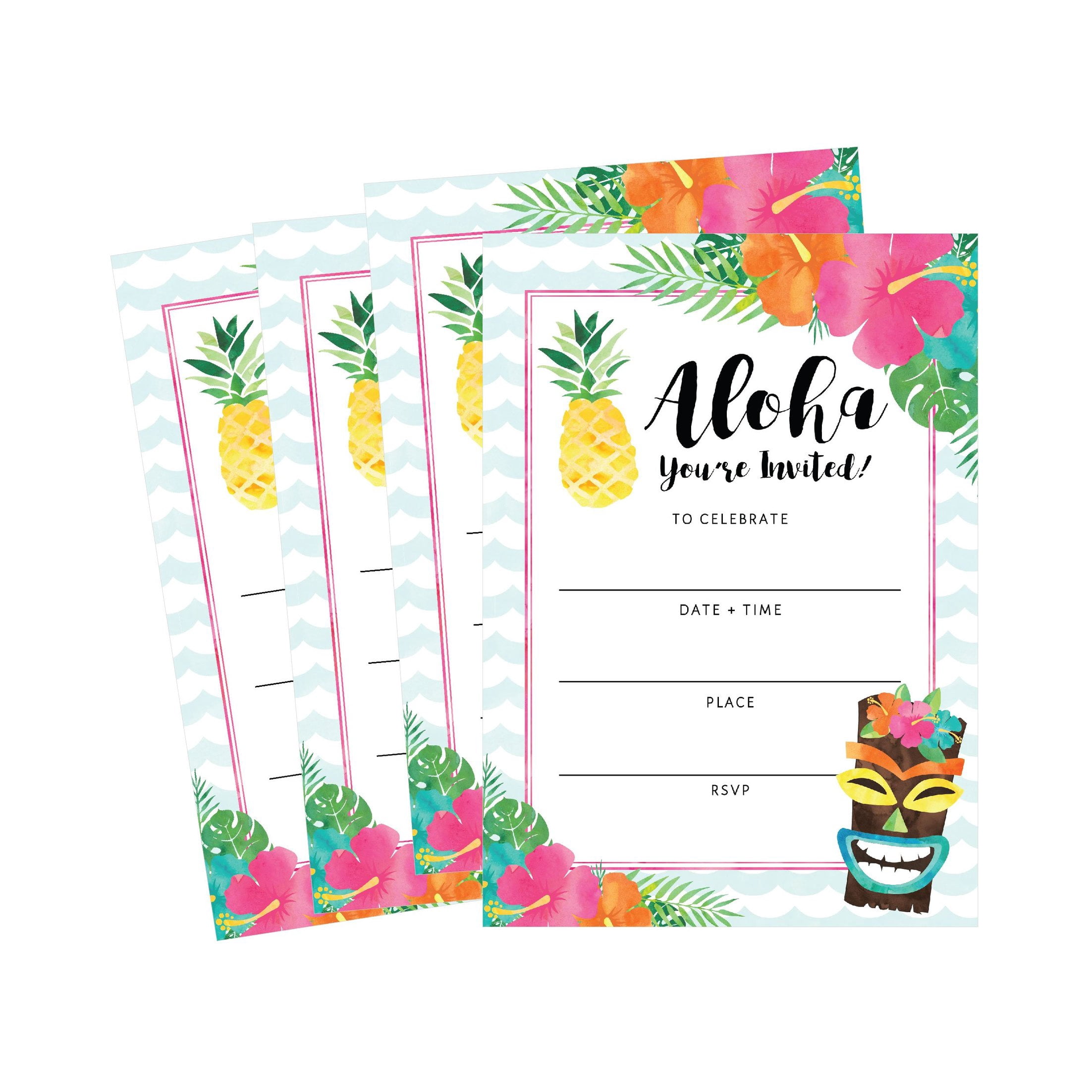 Hawaiian Luau Summer Pool Party Invitations for Kids and Adults - Fun ...