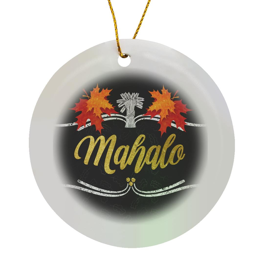 Hawaiian Mahalo For Harvest Gratitude In Chalkboard Style, Circle ...