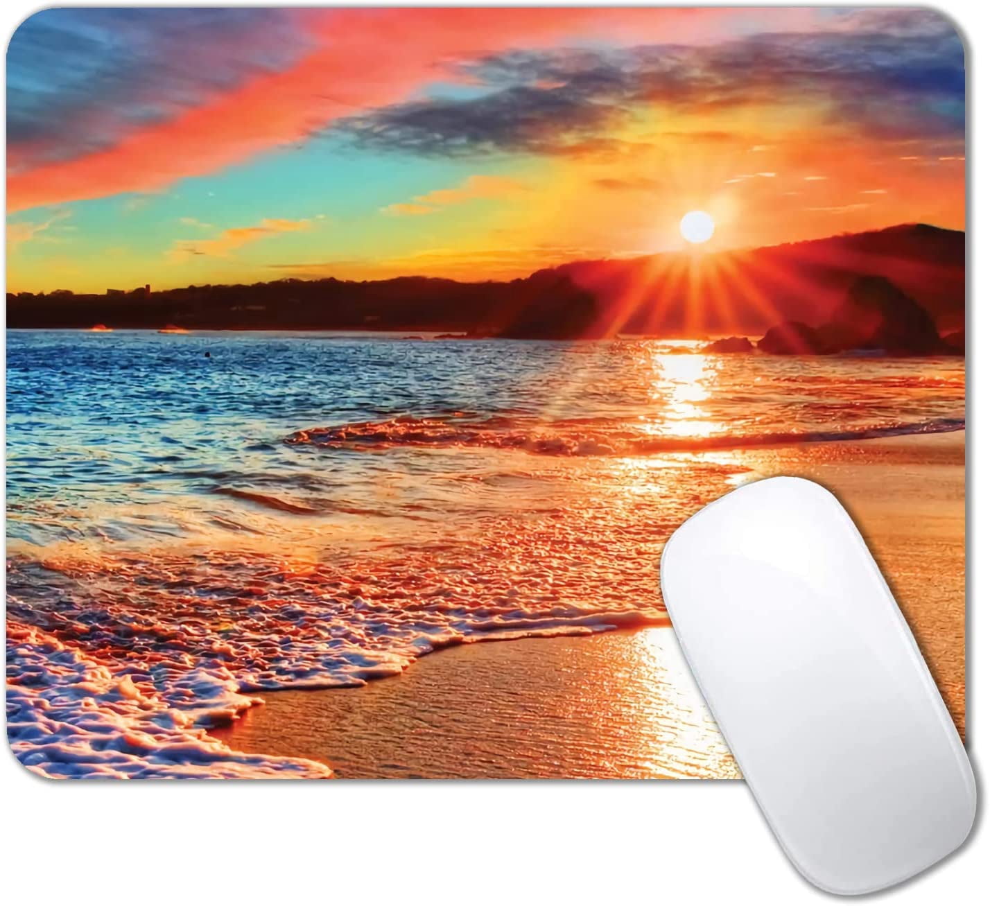 Hawaiian Mouse Pad, Pacific Sunset Beach Mouse Pad, Hawaii Colorful Sky ...