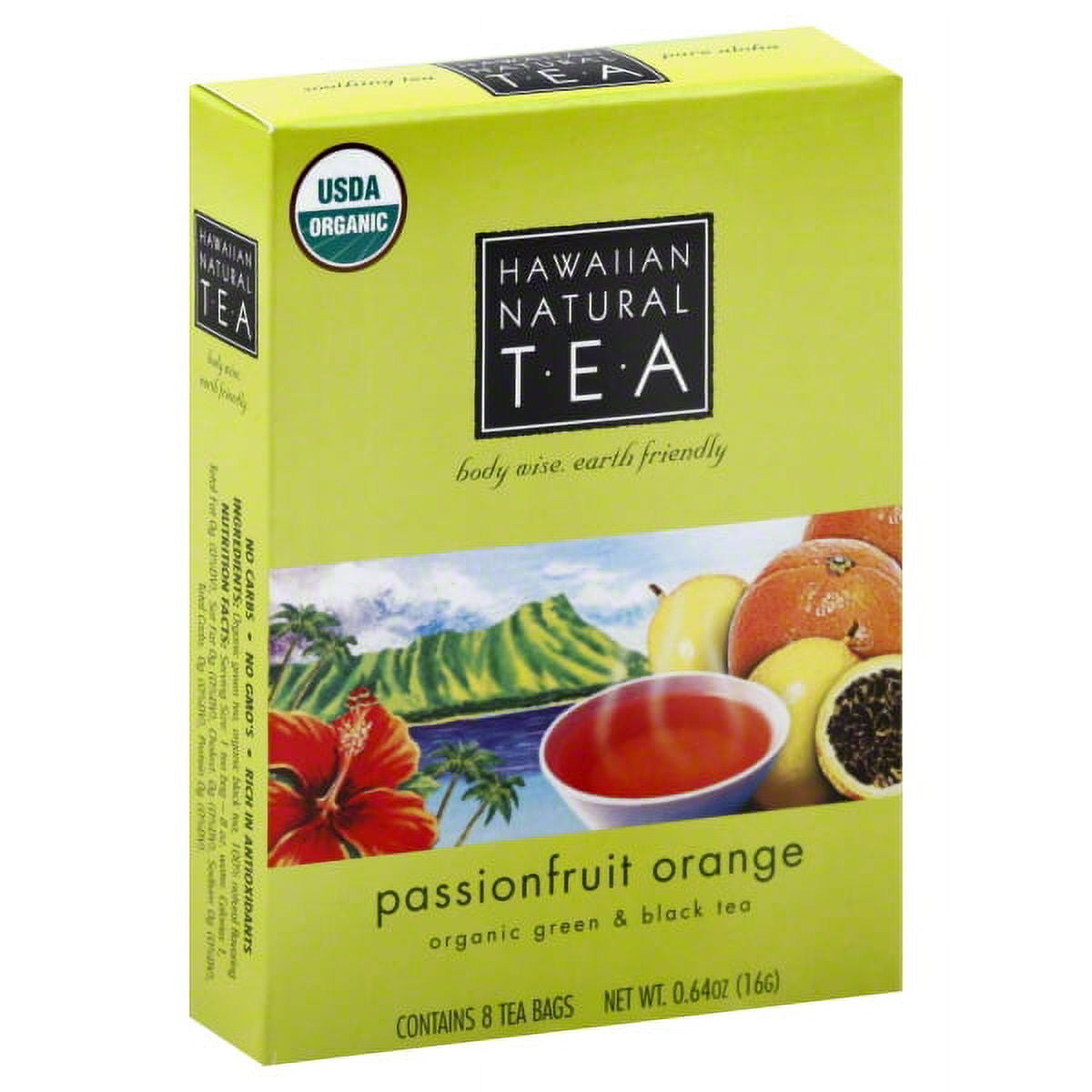 Hawaiian Natural Tea Hawaiian Natural Tea Green & Black Tea, 8 ea ...