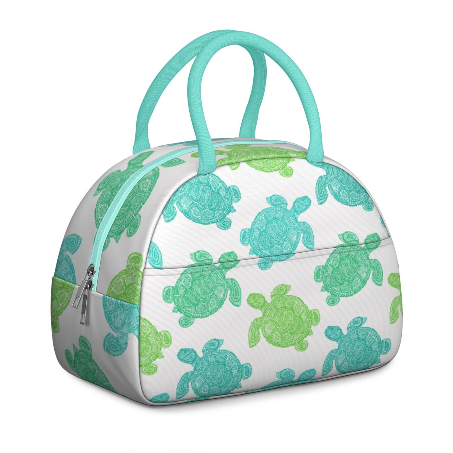 Hawaiian Ocean Lunch Tote with Cute Cartoon Turtles, Reusable Marine ...