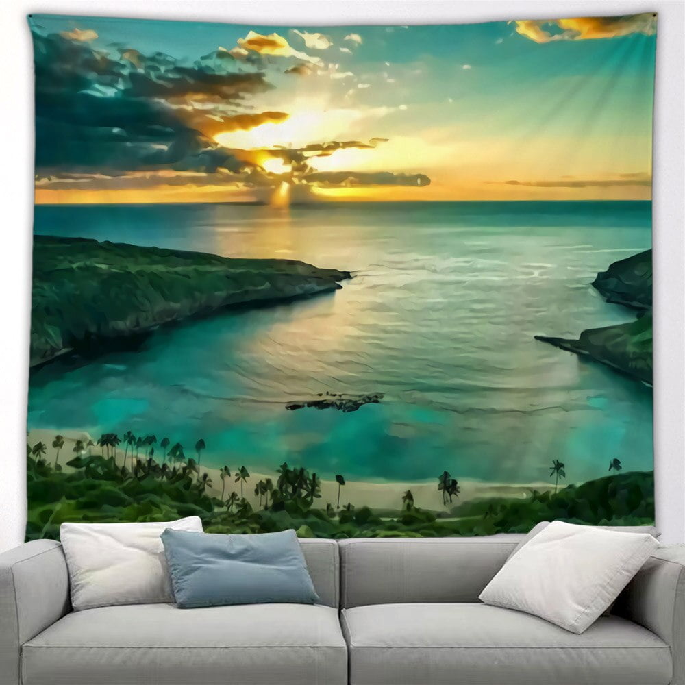Hawaiian Outdoor Wall Decor Tapestry Hawaiian Sunshine Through the ...