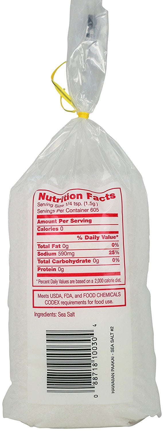 Hawaiian Pa'aikai Inc. Kamaaina Brand Fine Grains Sea Salt, 32 Oz, 2 lb ...
