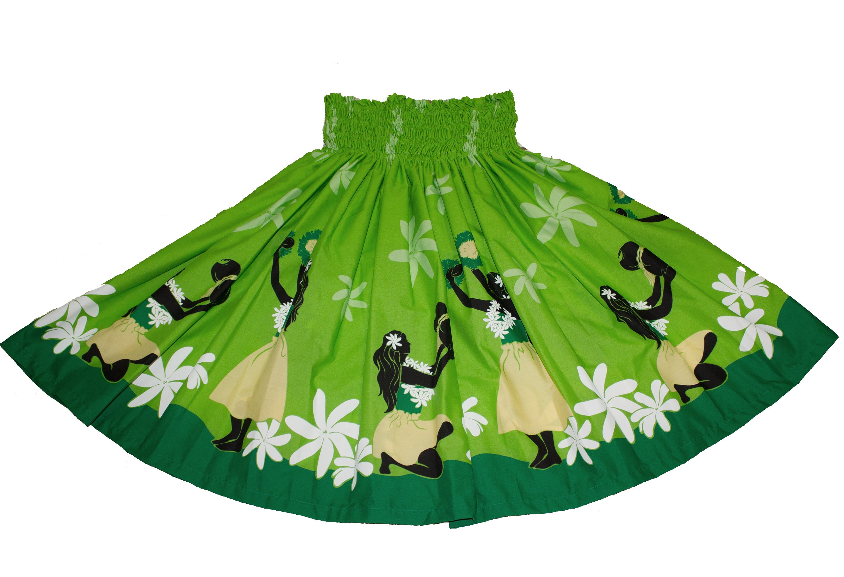 Hawaiian Pa'u Hula Dancer Dress Skirts Hawaii Hula Girls Green For ...