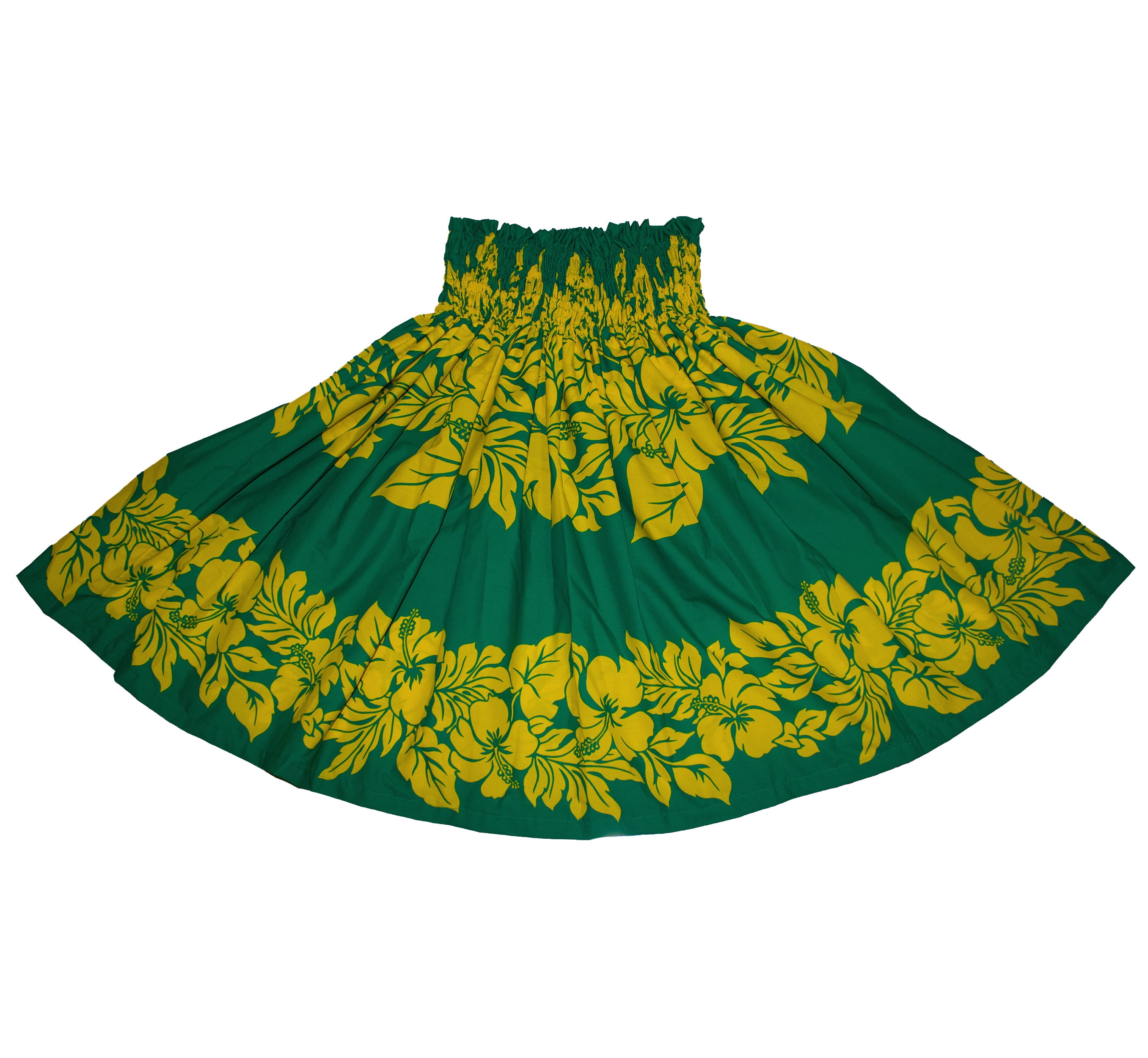 Hawaiian Pa'u Hula Dancer Dress Skirts Tropical Green Flower For Women ...