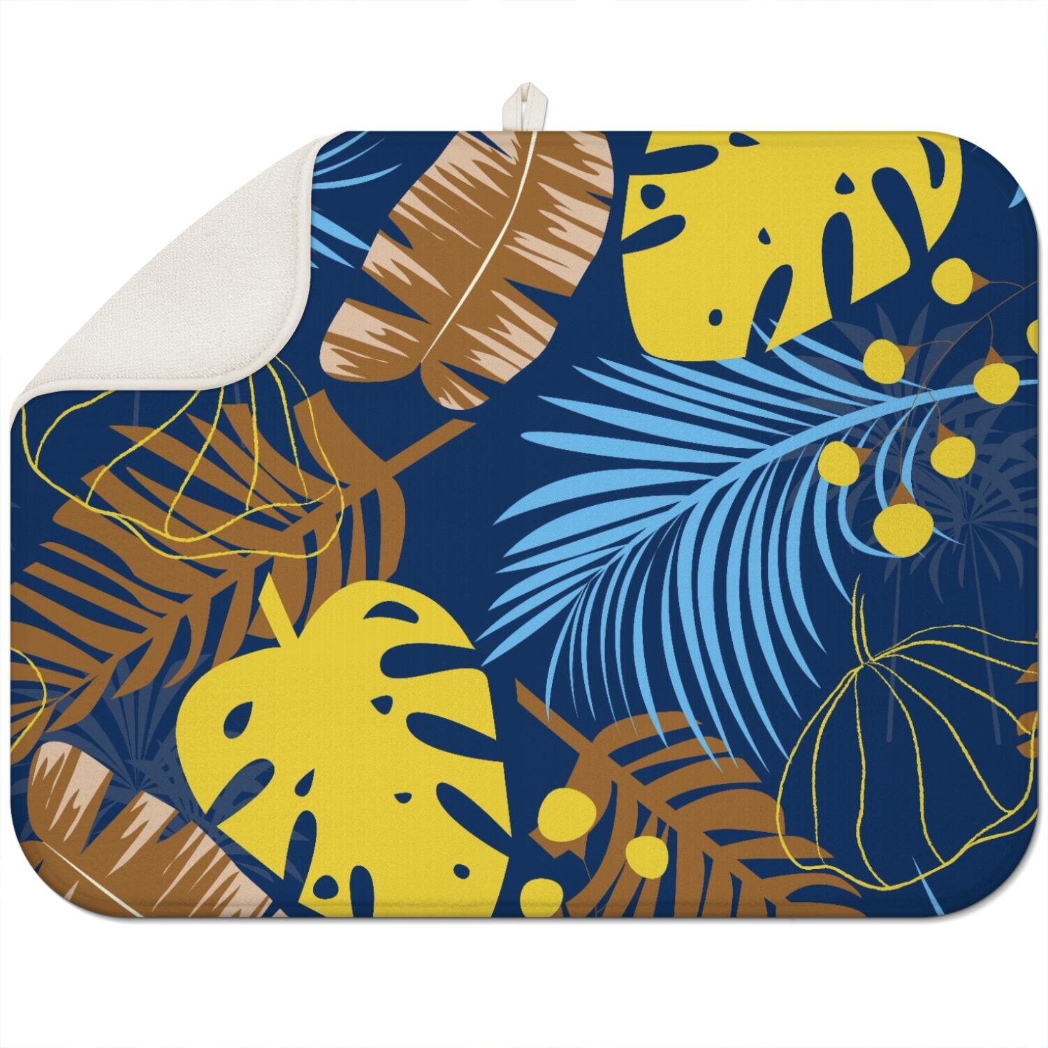 Hawaiian Palm Leaf Dish Drying Mat – Tropical Plant and Jungle Leaves ...