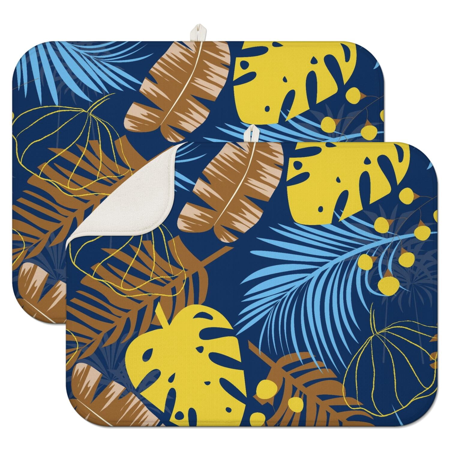 Hawaiian Palm Leaf Dish Drying Mat – Tropical Plant and Jungle Leaves ...