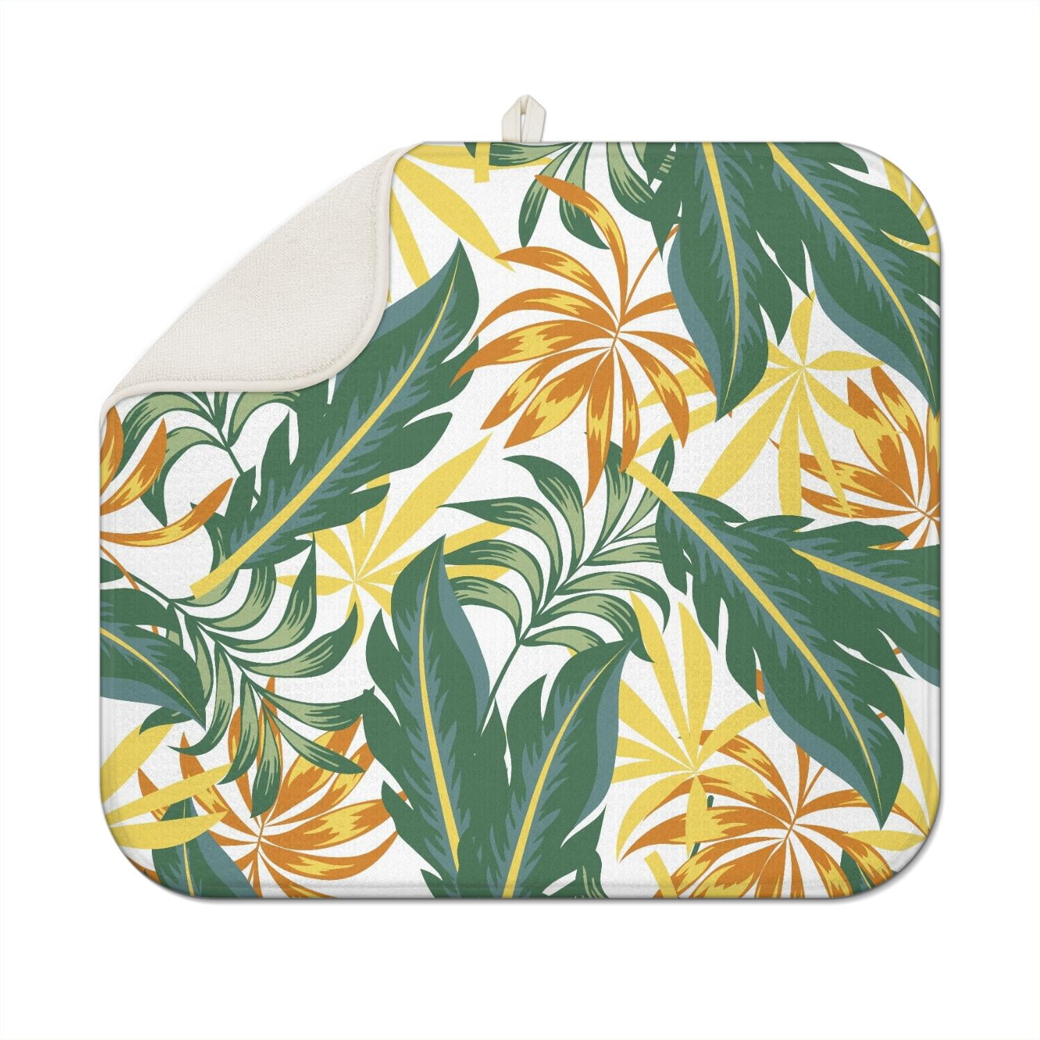 Hawaiian Palm Leaf Dish Drying Mat – Tropical Plant and Jungle Leaves ...
