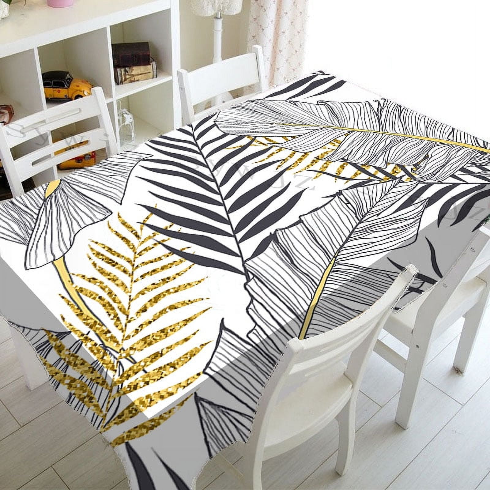 Hawaiian Palm Leaf Rectangle Tablecloth Restaurant Kitchen Waterproof ...