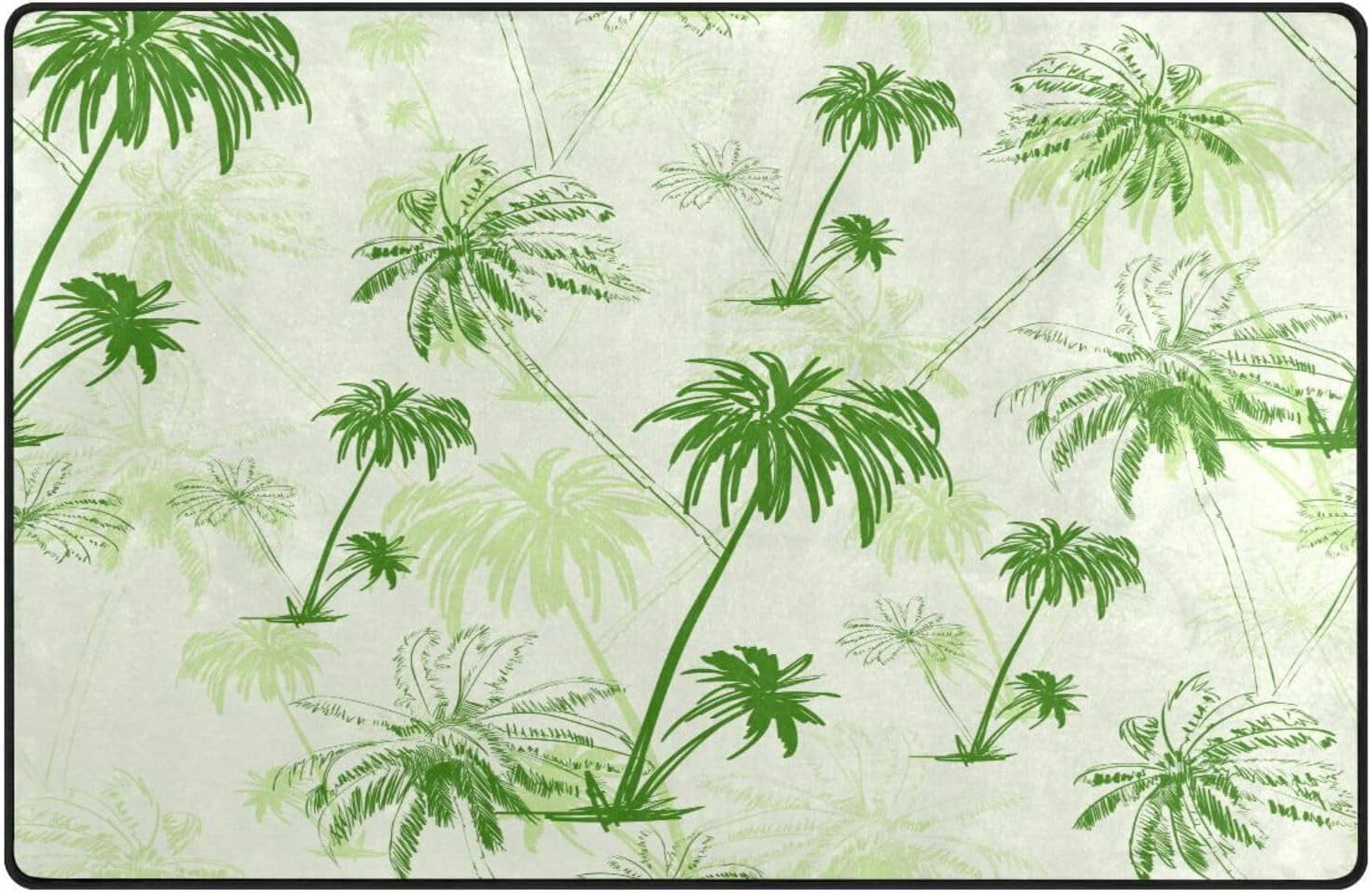 Hawaiian Palm Trees Area Rugs Colorful Large Non-Slip Floor Mat ...