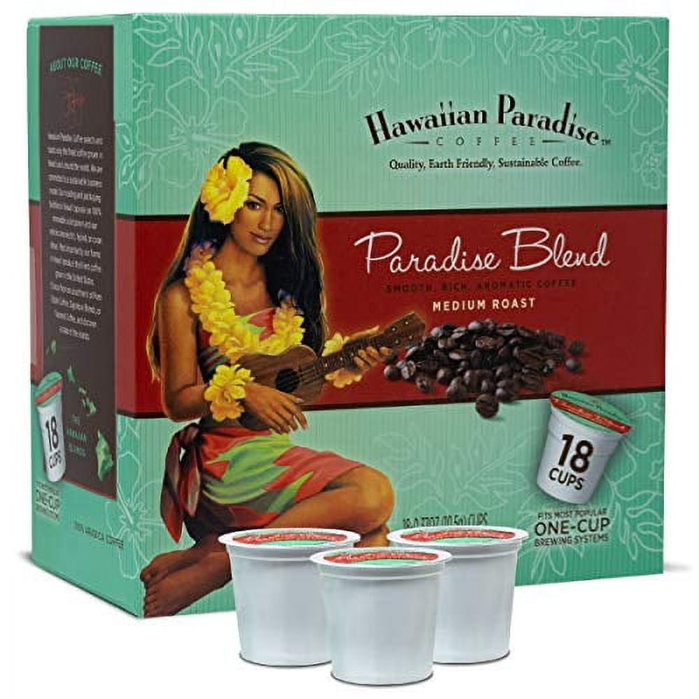 Hawaiian Paradise Coffee Cups Paradise Blend Single Serve Cups - 18 Count - Medium Roast From ...