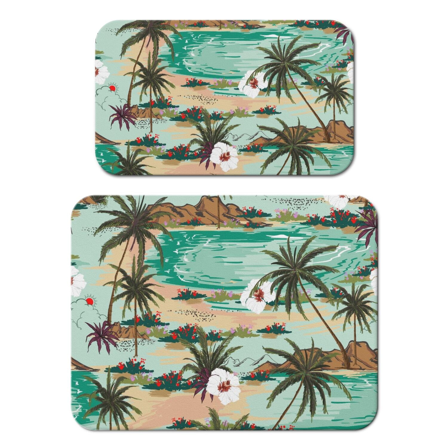 Hawaiian Paradise Coffee Mat, Diatom Mud Dish Drying Mat, Coastal Beach ...